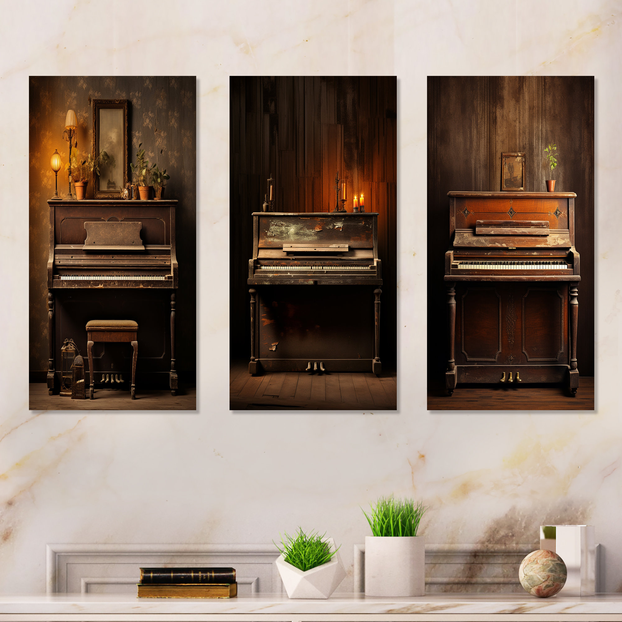 Lark Manor™ Vintage Piano Rustic Melodies - Music Piano Metal Wall Art ...