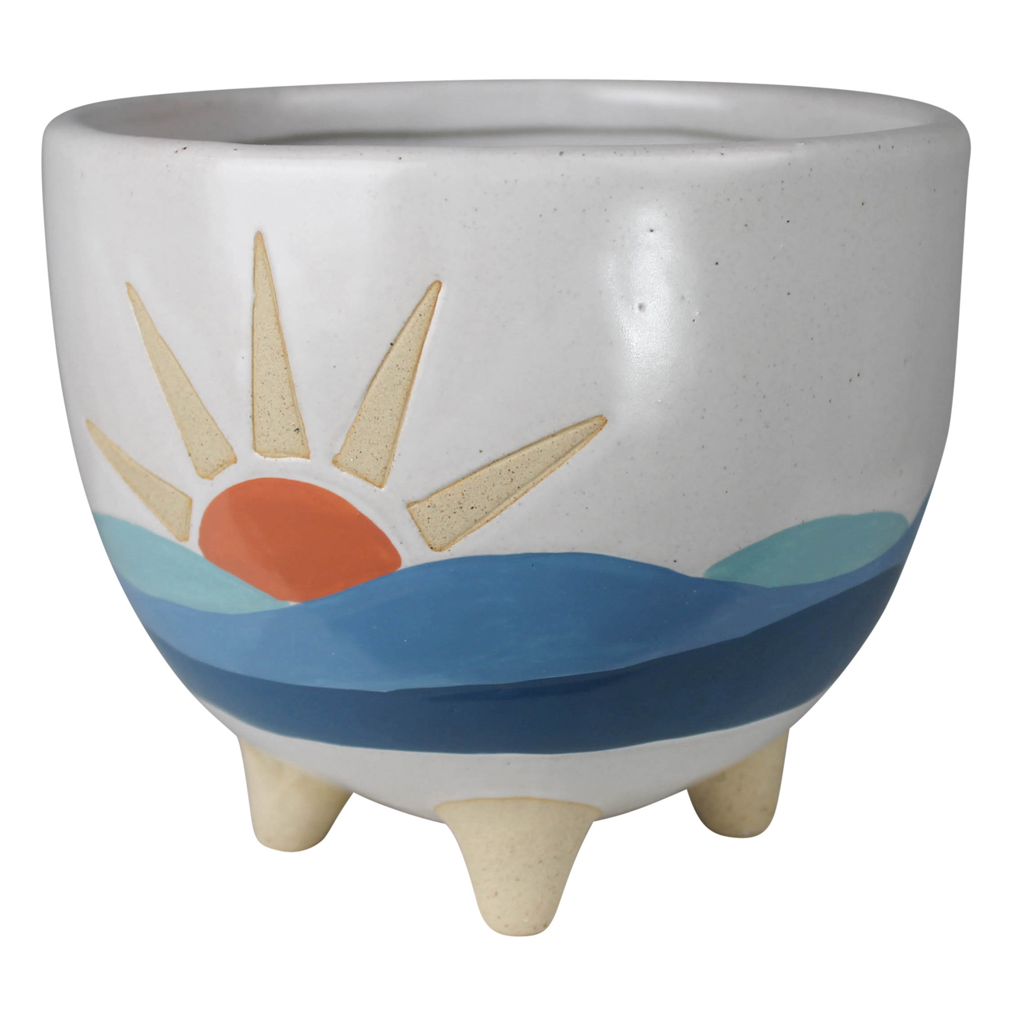 Loon Peak® Ceramic Seascape Footed Cachepot | Wayfair