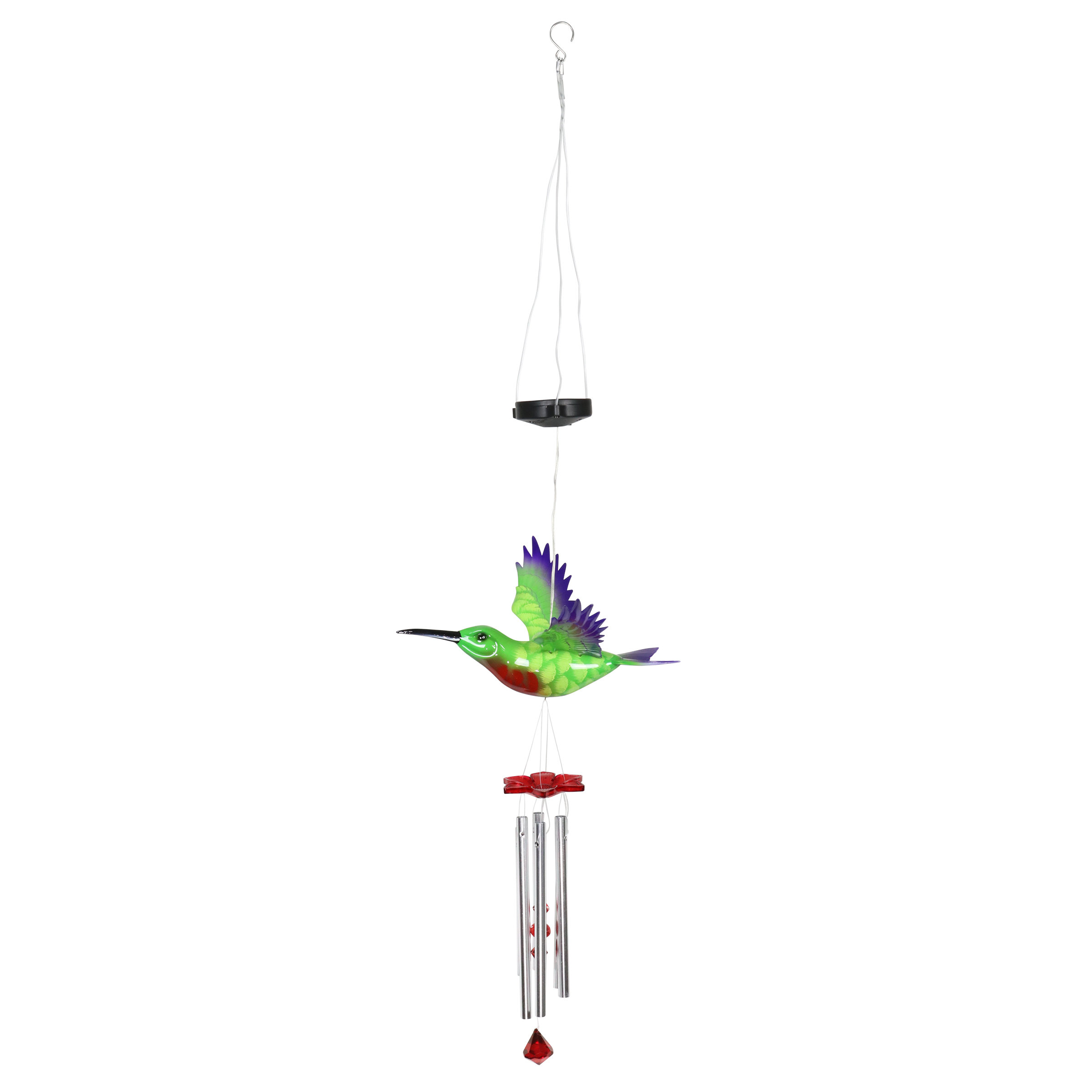 Exhart Solar WindyWings Hummingbird Wind Chime, 10 by 9 Inches ...