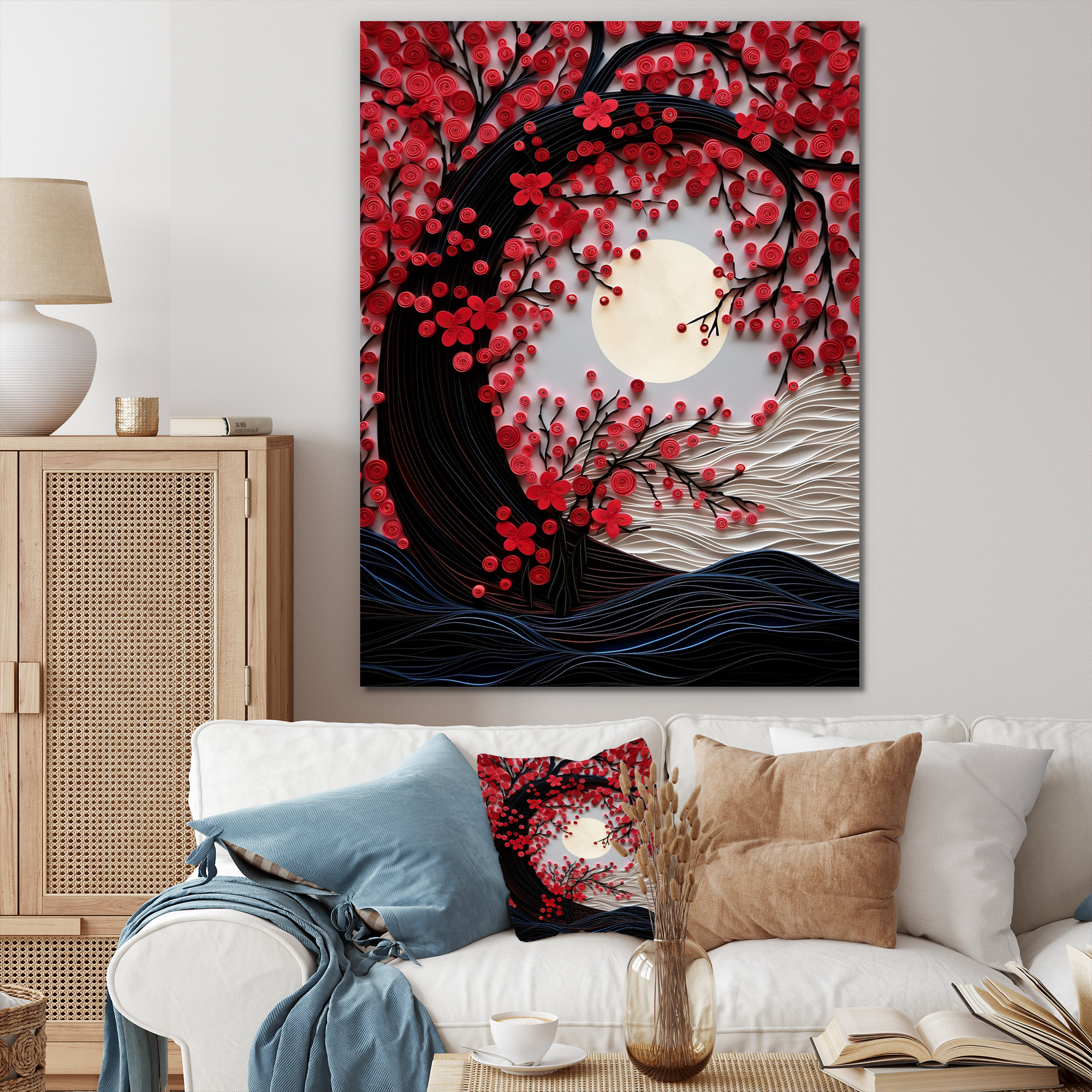 Design Art Red Moon Ruby Radiance I | Wayfair