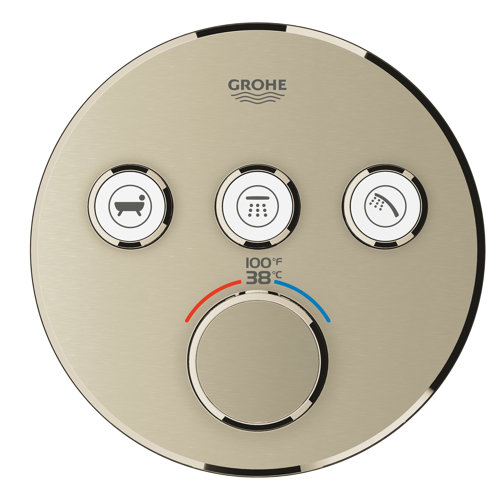GROHE Grohtherm Triple-Function Shower Thermostatic Valve Trim Kit ...