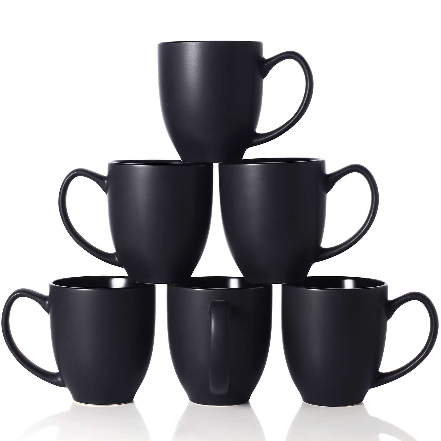 Latitude Run® 16oz Matte Black Coffee Mug Set of 6 | Wayfair