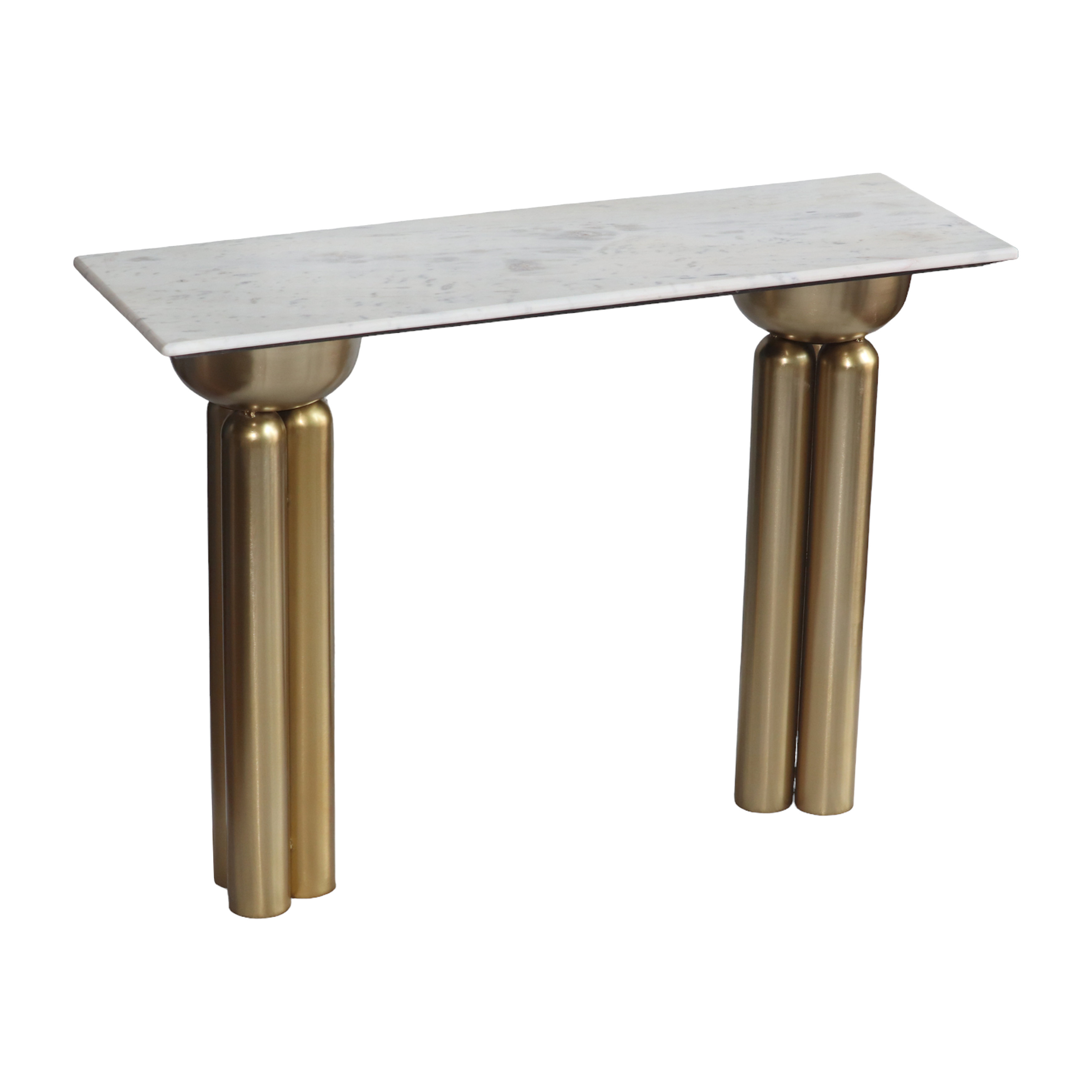 Willa Arlo Interiors Metal Console with Marble Top - Elegant Storage ...