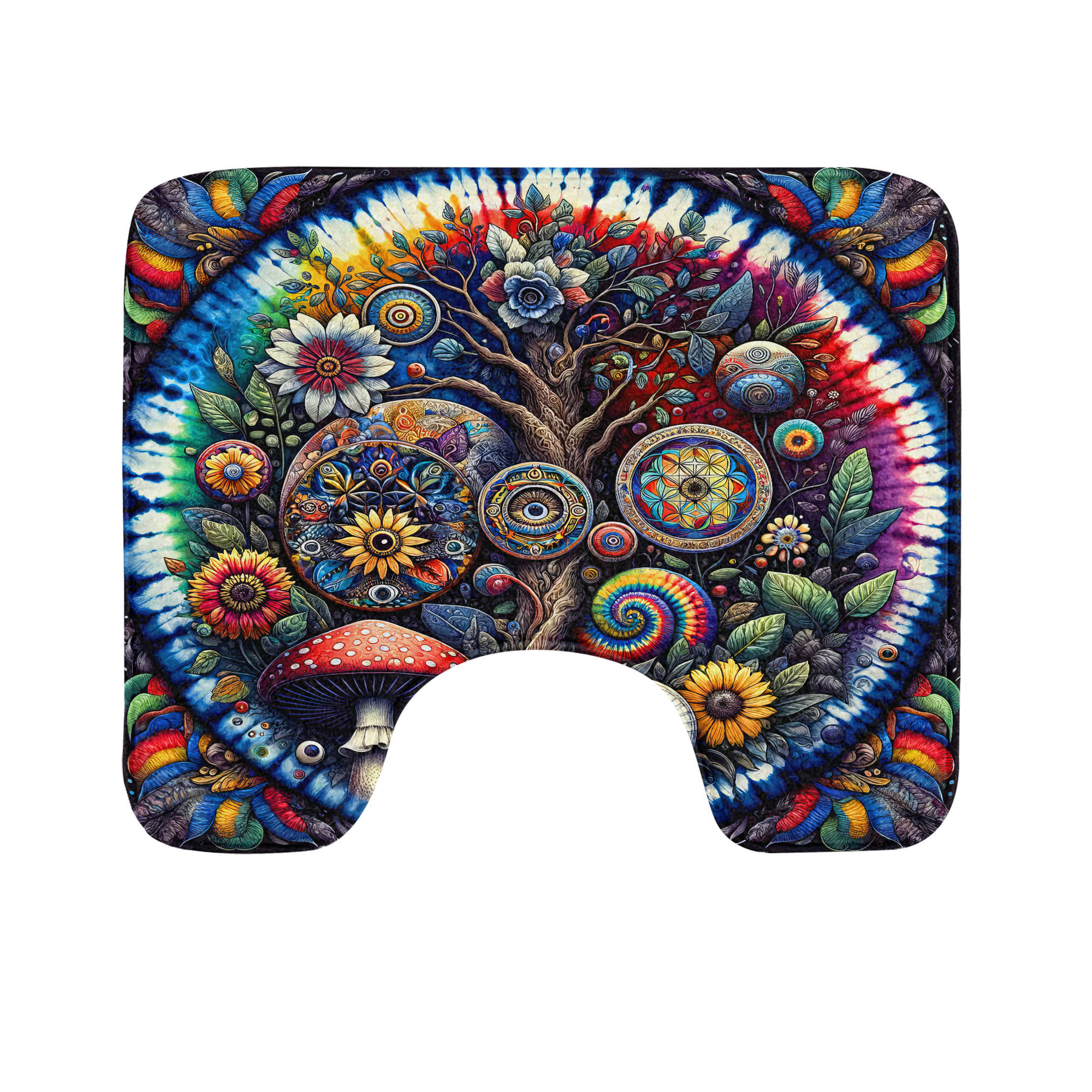 East Urban Home Hippie Toilet Mat U-Shape Bathroom Rug 20" Multicolor ...