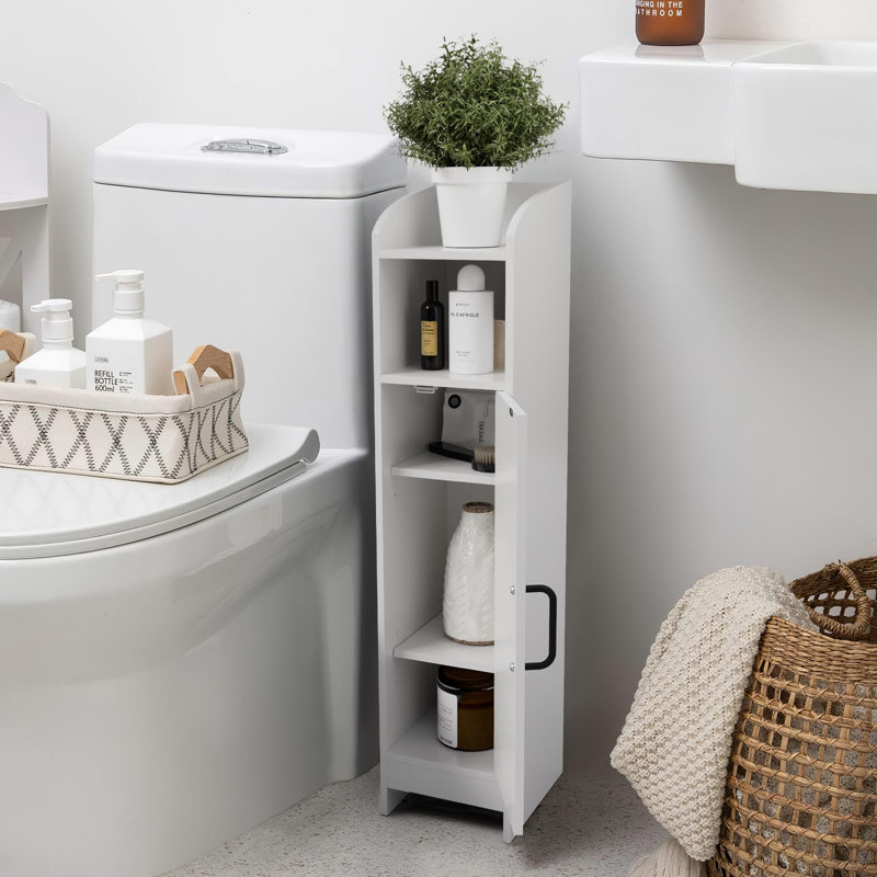 Ebern Designs Small Bathroom Storage Cabinet with Door and Adjustable ...