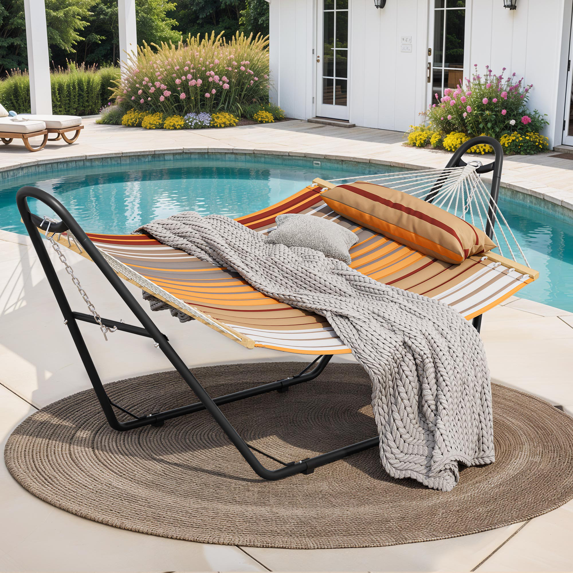 Arlmont And Co Bradlec 2 Person Classic Hammock With Stand Wayfair