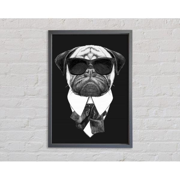 Bright Star Mafia Pug Dog - Single Picture Frame Print on Canvas ...