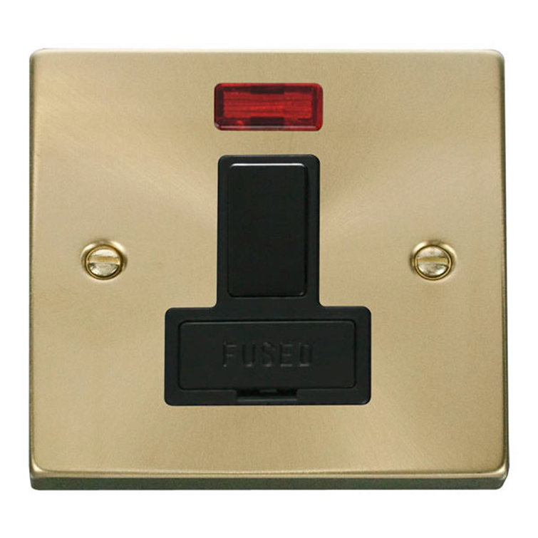 Marlow Home Co. Satin Brass 13A Fused Connection Unit Switched With ...
