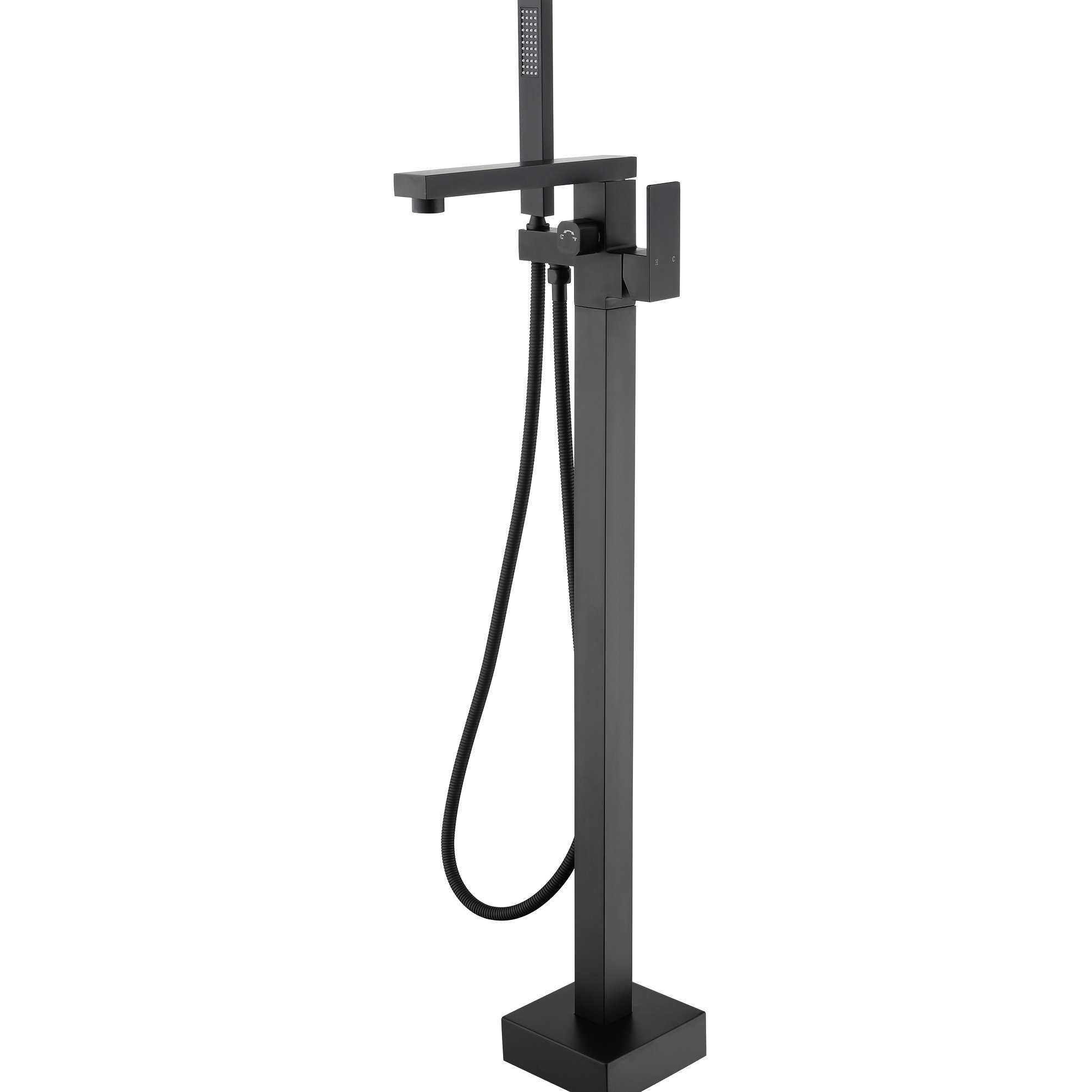 BalmyBoulevard Matte Black Tub Faucet - Floor Mounted With High Flow ...
