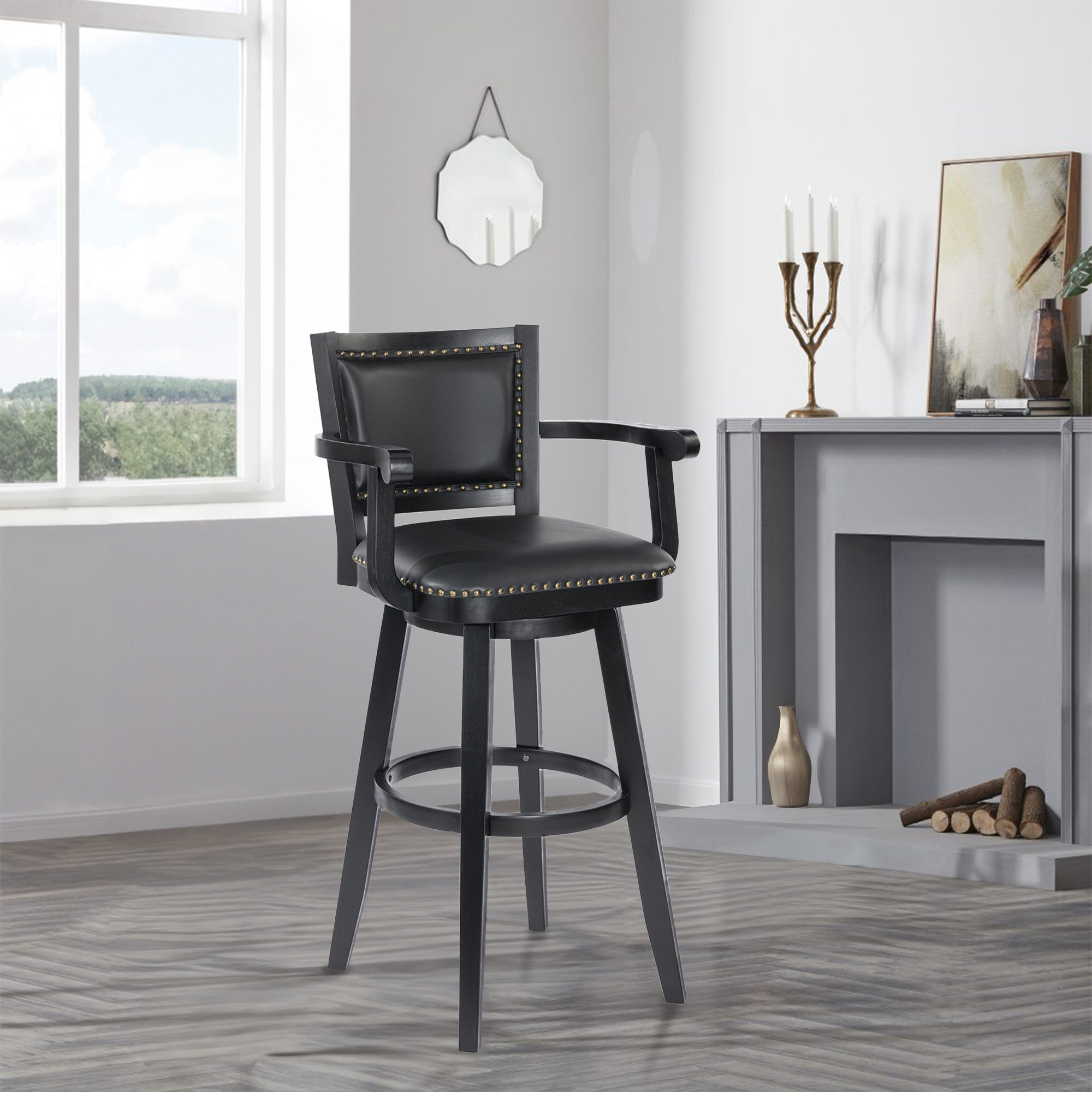 Lark Manor™ Angelija Extra Tall Swivel Bar Stool & Reviews | Wayfair