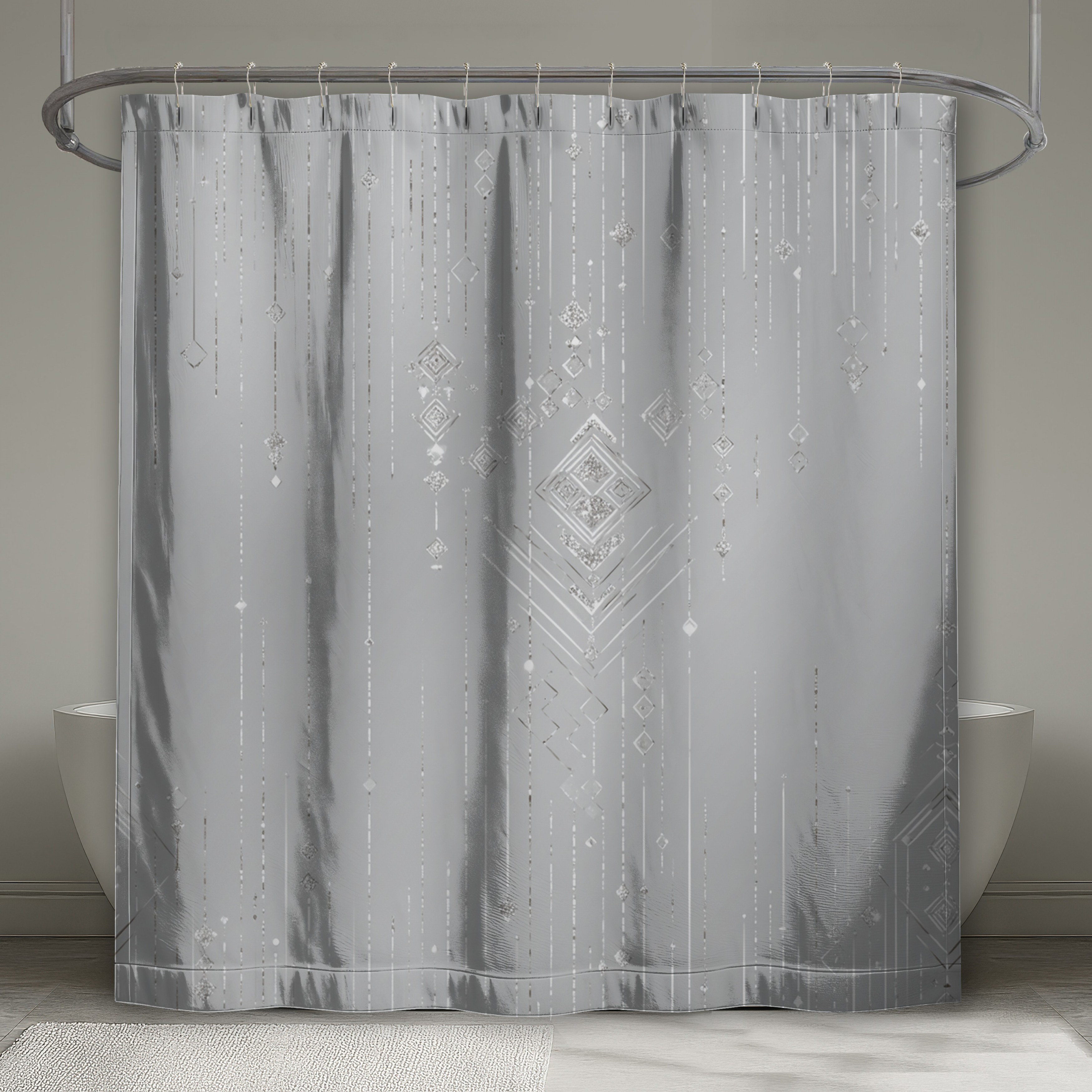 East Urban Home Geometric Shapes Shower Curtain - Abstract Bathroom ...