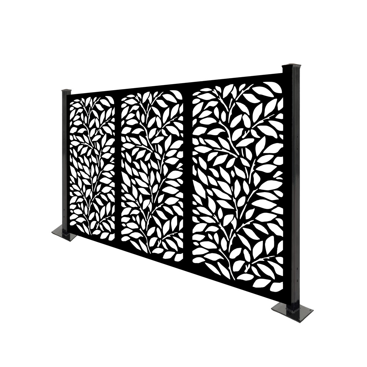 Porpora 4.2 ft. H x 6.4 ft. W Laser Cut Metal Privacy Screen Fence ...