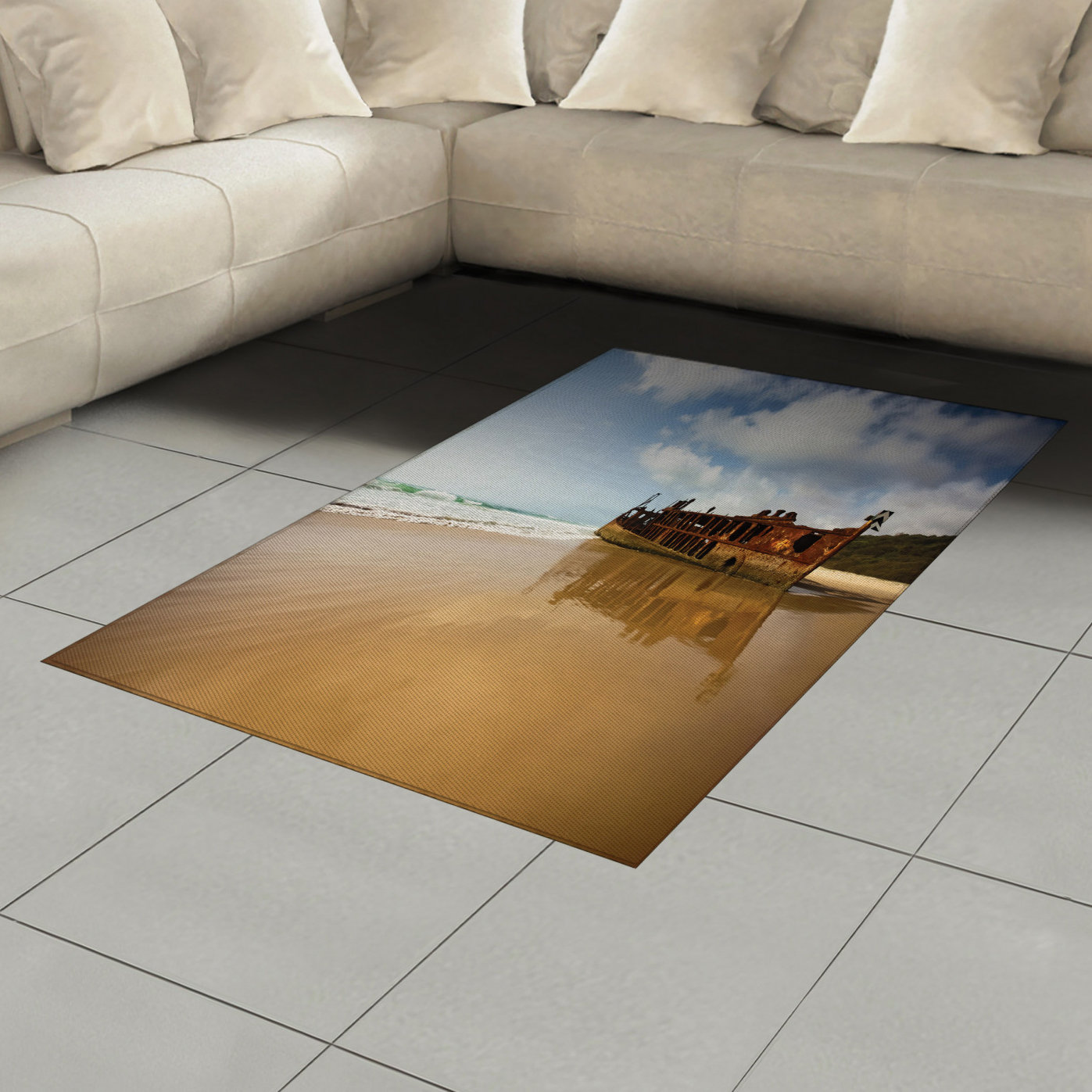 East Urban Home Beach High Density Long Fiber Poly Threads Decorative ...