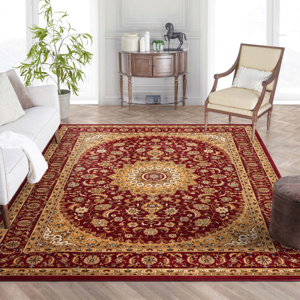 Well Woven Timeless Aviva Traditional Oriental Tufted Red/Beige Rug ...