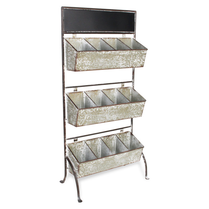 Gracie Oaks Galvanized 3 Tier Bucket & Reviews | Wayfair