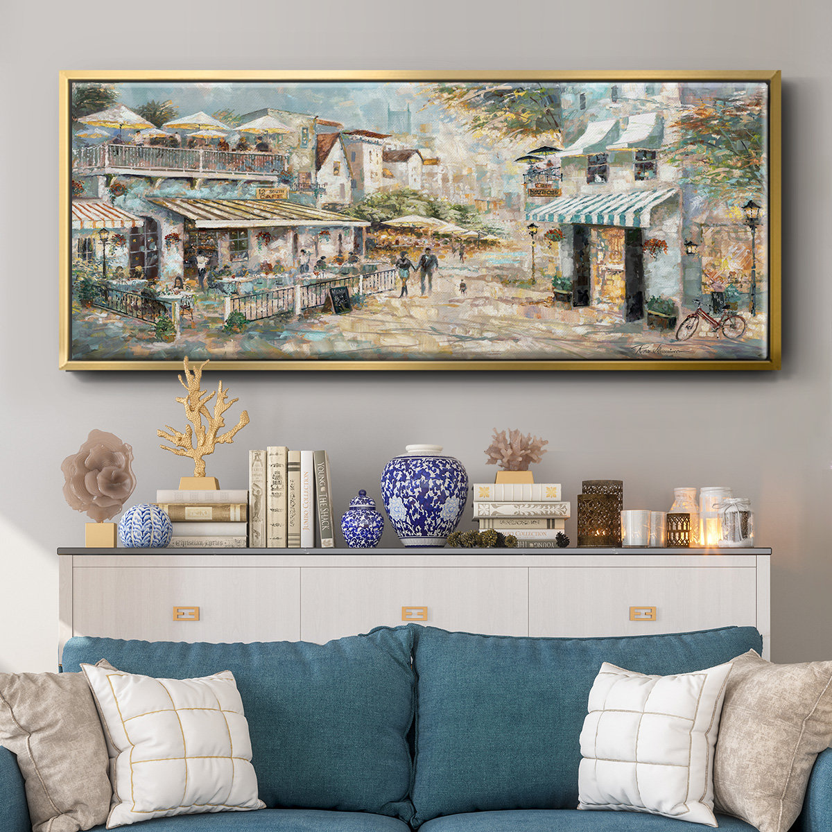 Red Barrel Studio® Rooftop Cafe- Framed Canvas | Wayfair