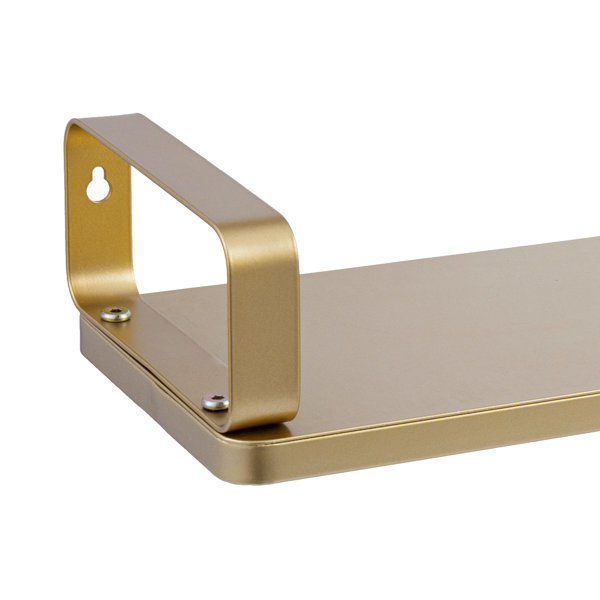 Mercer41 2-Piece Wall Metal Gold Floating Shelves & Reviews | Wayfair