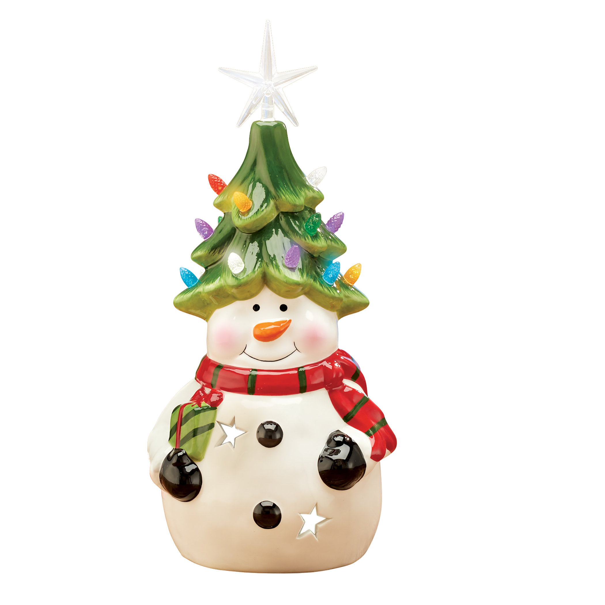 The Holiday Aisle® Hand-Painted Vintage LED Lighted Holiday Snowman ...