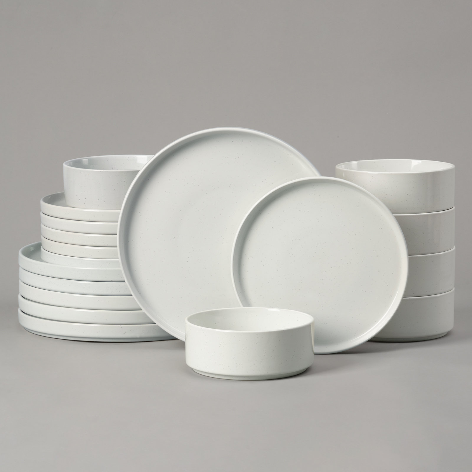 Famiware 18-Piece Dinnerware Sets, Stoneware Dish Set (Set of 6 ...