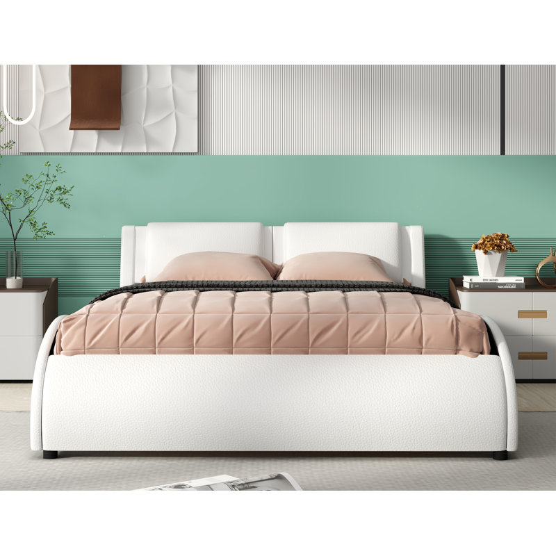 Ivy Bronx Jusztina Vegan Leather Sleigh Bed | Wayfair