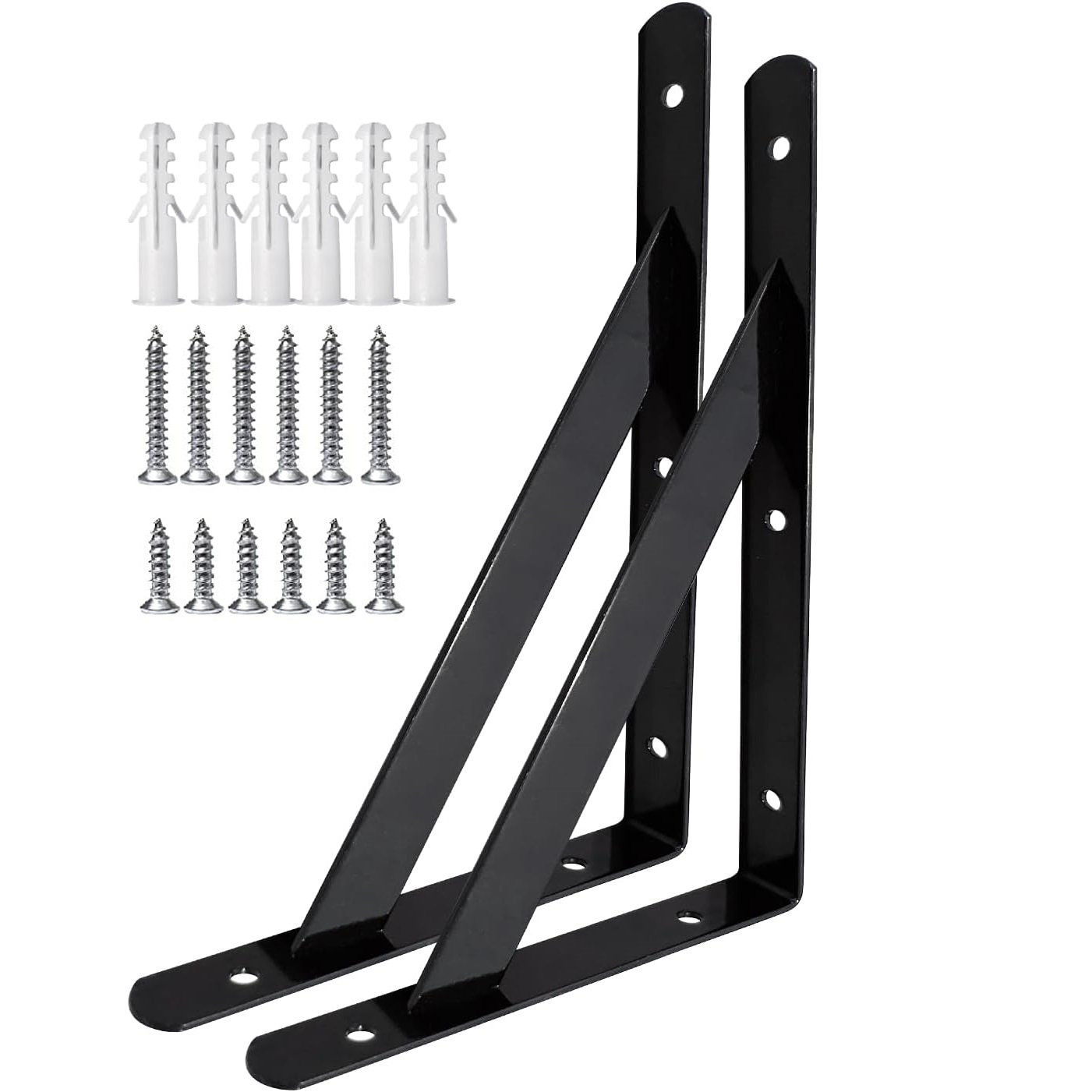 Rebrilliant Coster 12 Piece Heavy Duty Floating Metal Wall L-Shaped ...