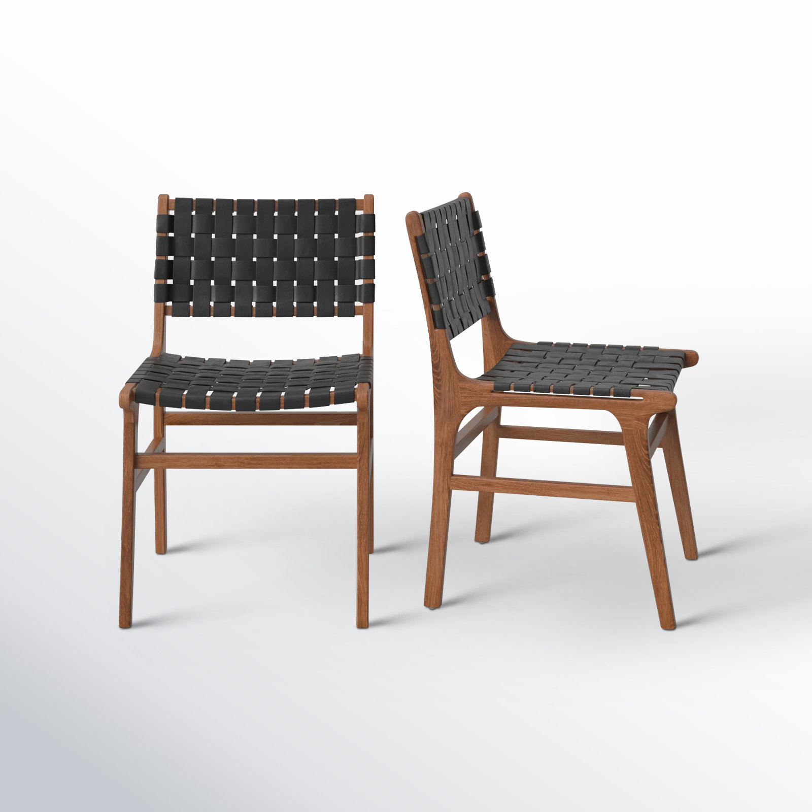 AllModern Alston Woven Leather & Solid Wood Dining Chair & Reviews ...