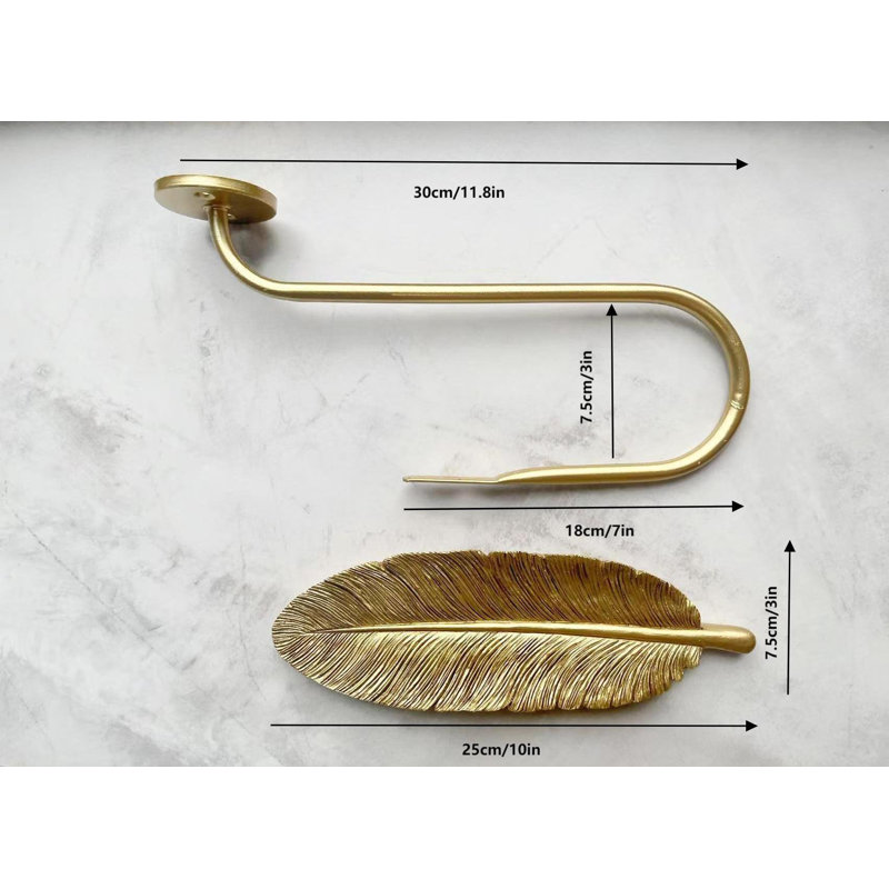 House of Hampton® Light and Spirited Metallic Gold Feather Tiebacks set ...