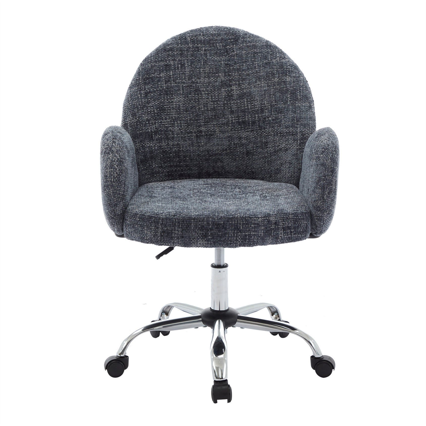 Ivy Bronx Linen Office Chair With Silver Chrome Base | Wayfair
