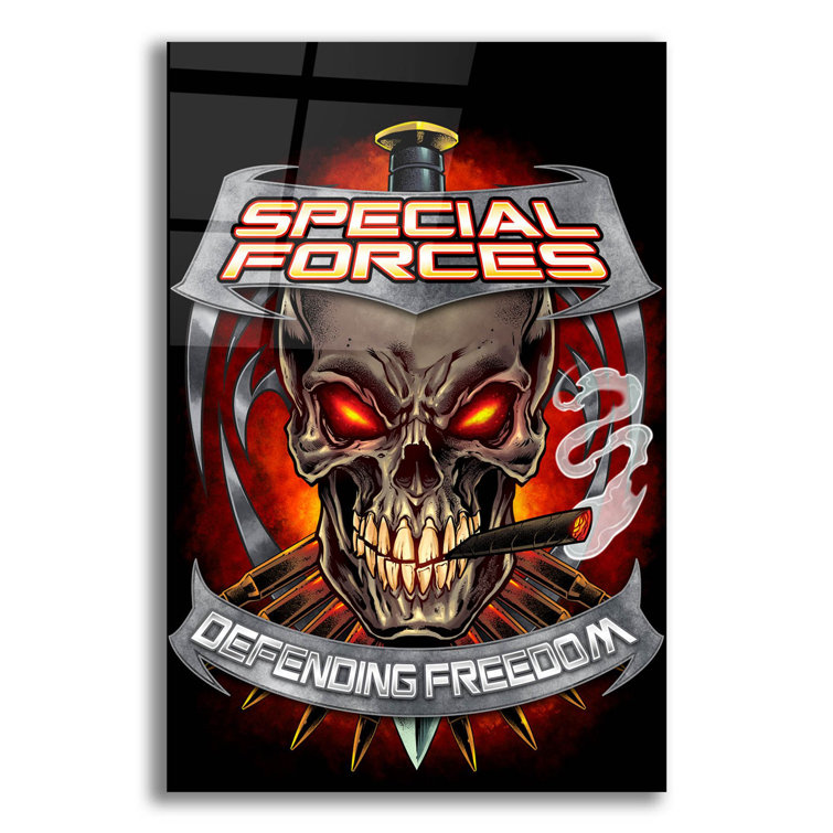 Trinx Skull And Bullets Crest On Plastic / Acrylic by Flyland Designs ...