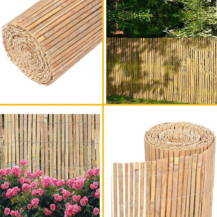 Bay Isle Home Cormiers 59cm H x 400cm W Beige Bamboo/Reed Fence Panel ...