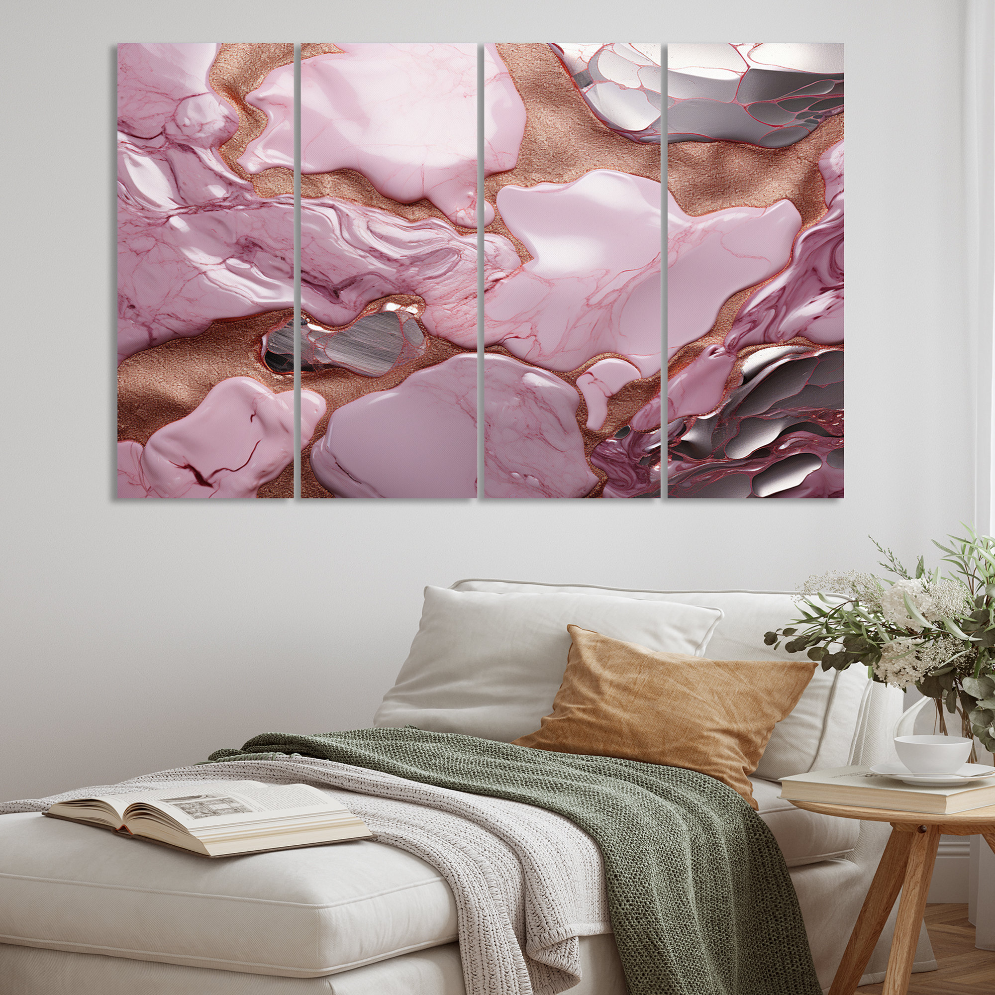 Design Art Aeral View Of Pink Cloud Universe Liquid Art - Abstract ...