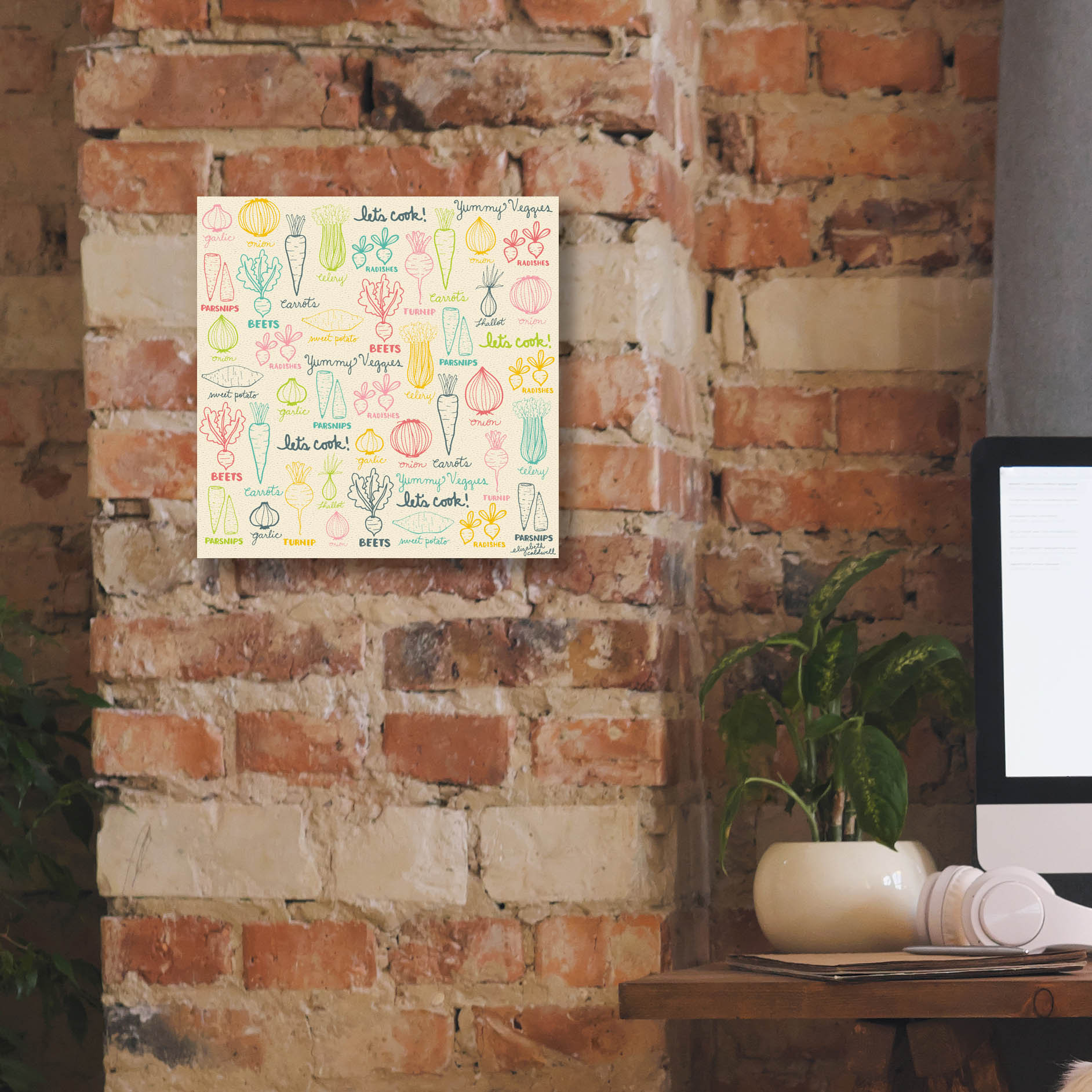 Trinx 'Yummy Veggies' by Elizabeth Caldwell Canvas Wall Art | Wayfair