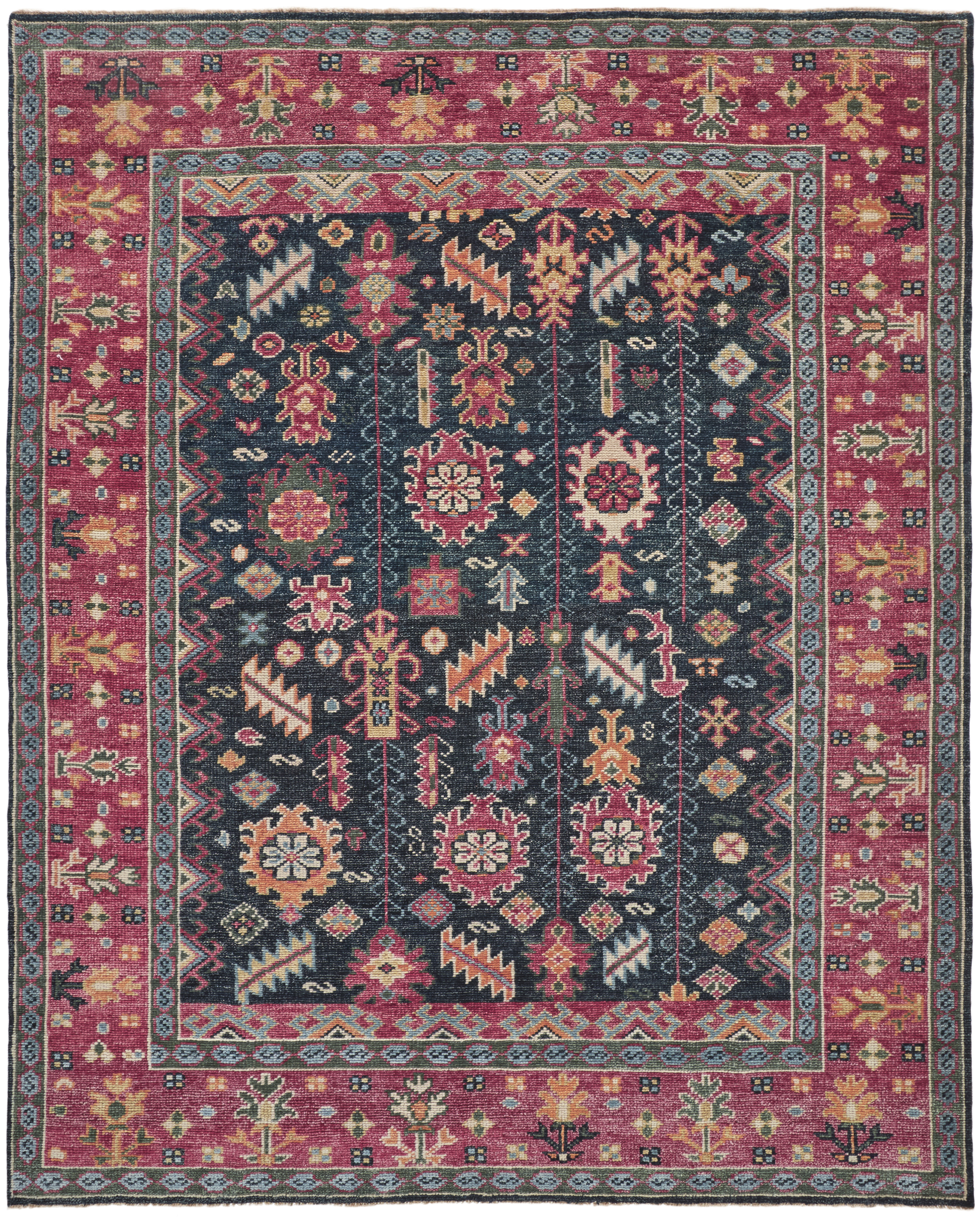 Feizy Rugs Piraj Traditional Bordered, Pink/Blue/Orange, 4' X 6' Accent ...