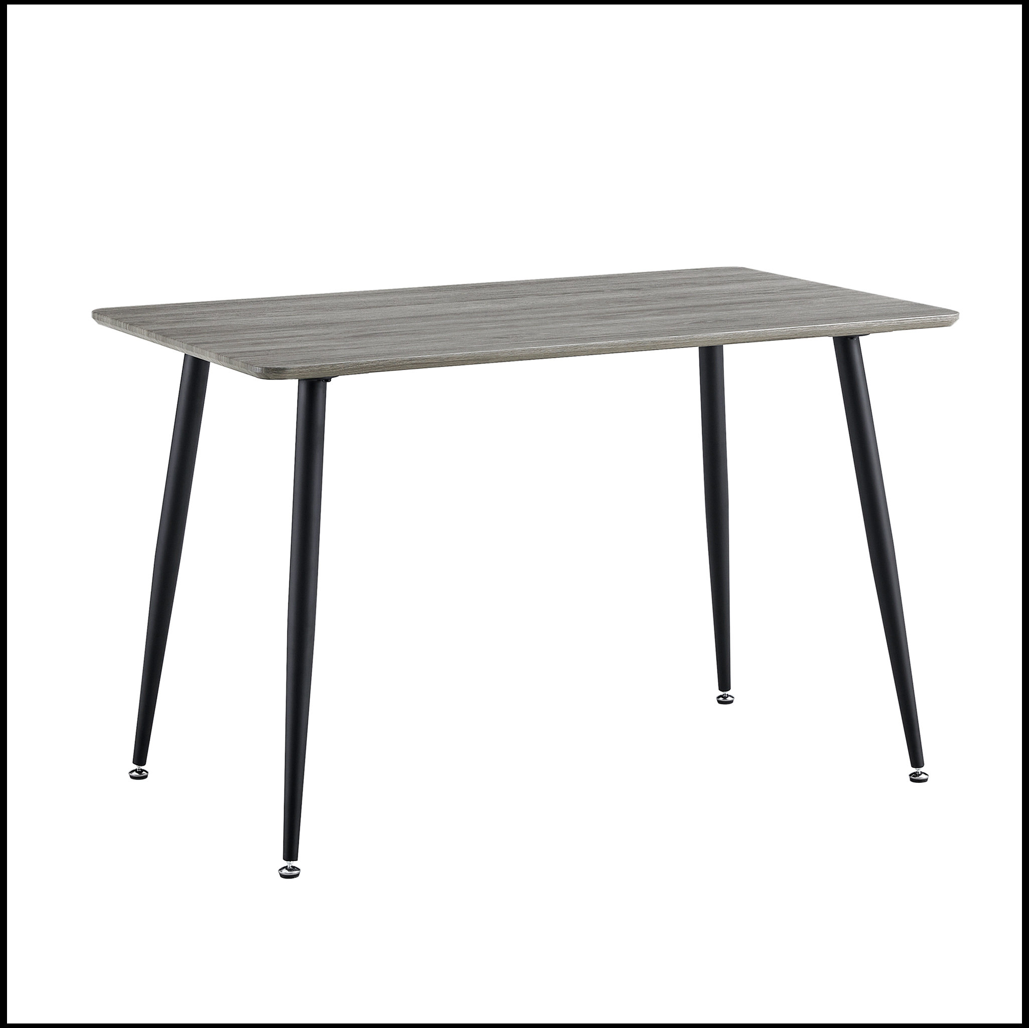 Corrigan Studio Industrial style rectangular grey wood grain table with ...
