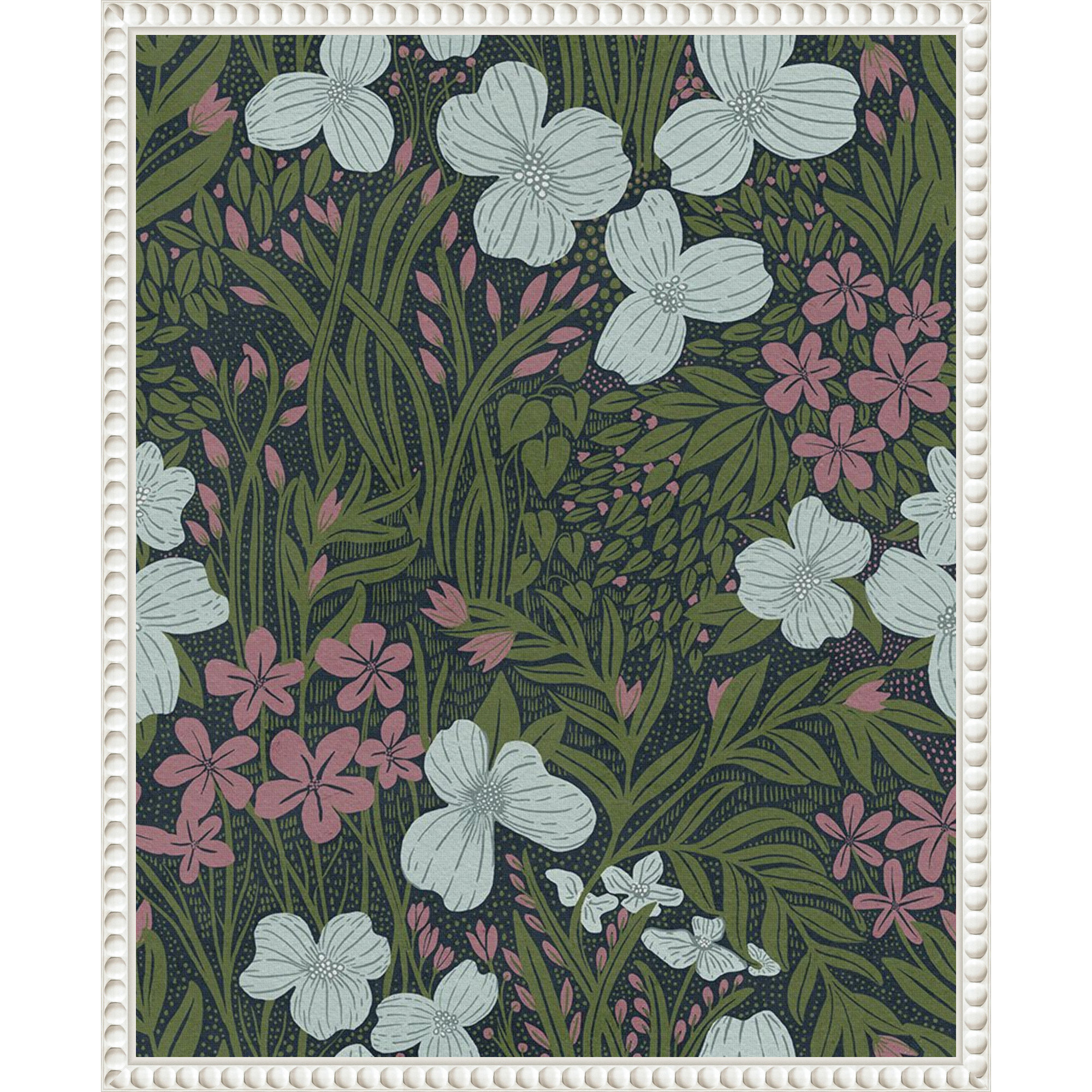 Winston Porter Field of Flowers Green by Katie Oshea Framed Canvas Wall ...