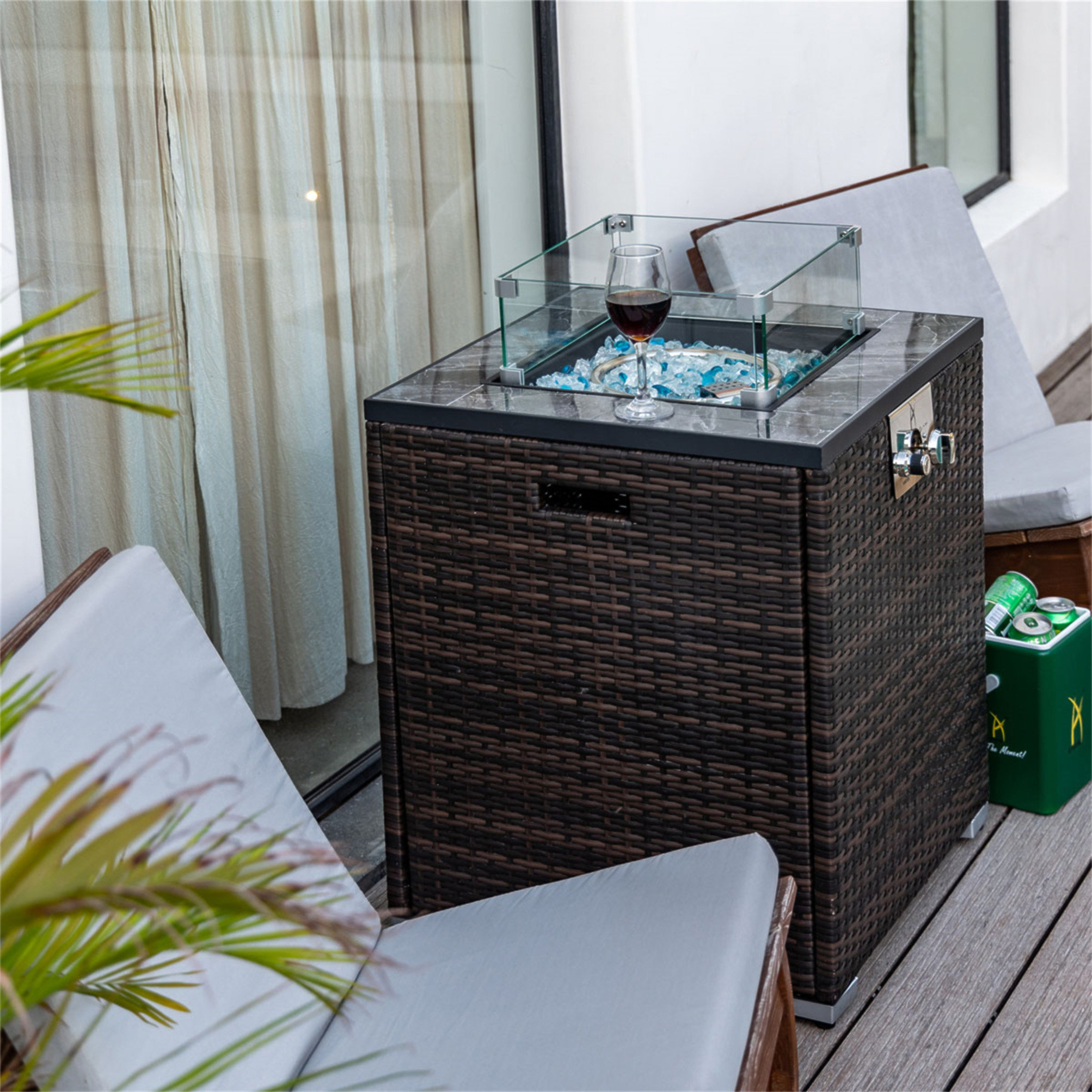 Latitude Run® 28Inch Outdoor Fire Pit Column, Propane Fire Column For ...