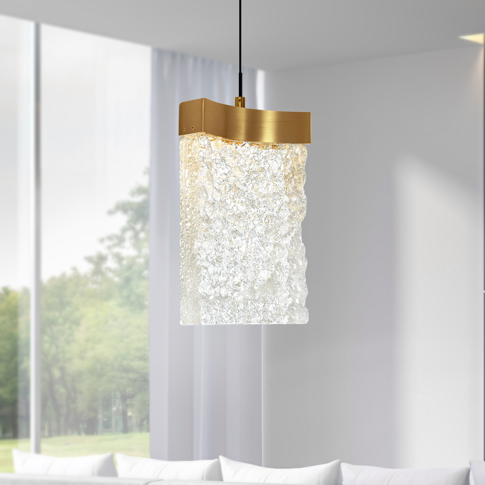 Everly Quinn Braxten Integrated LED Brass Mini Pendant | Wayfair