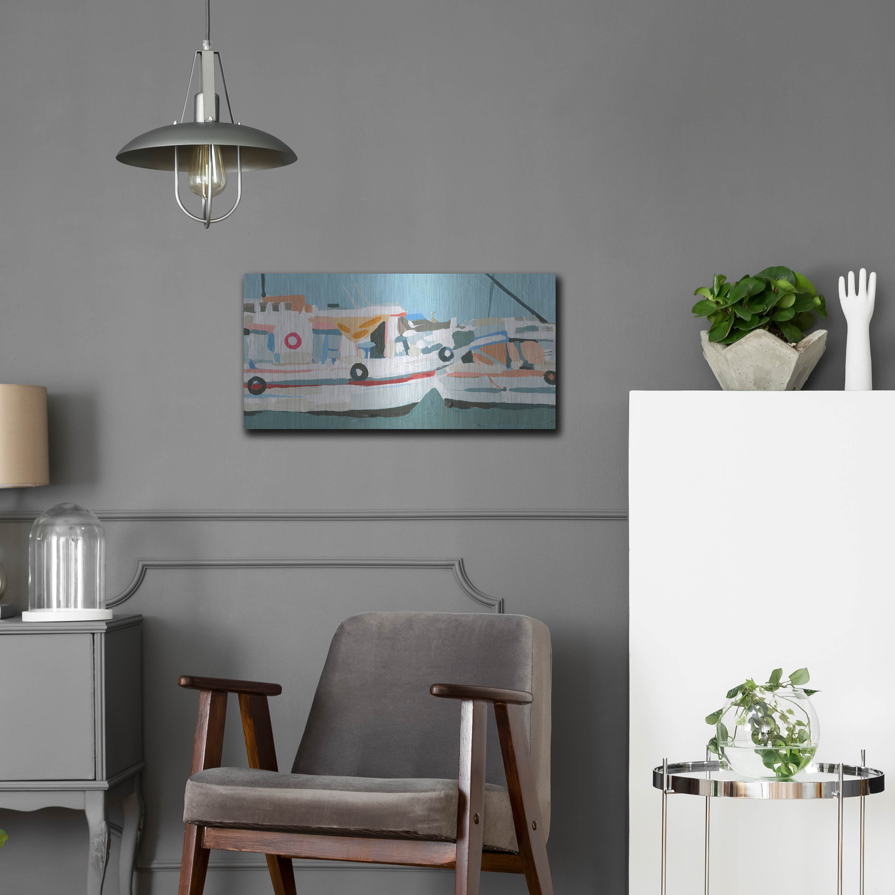 Breakwater Bay 'Bright Boats 2' by Emma Caroline Metal Wall Art | Wayfair