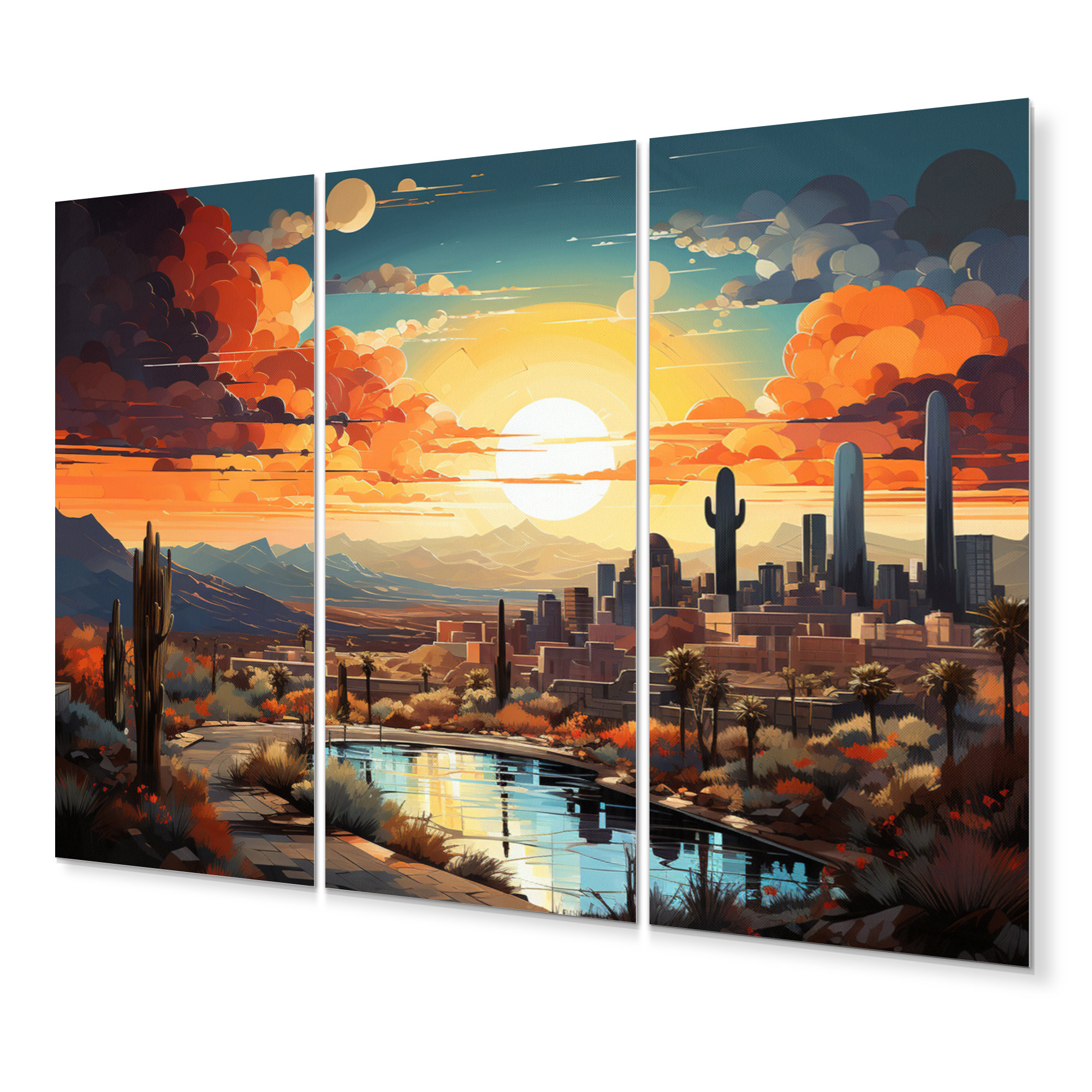 Design Art City Phoenix Popart III - Phoenix Metal Wall Decor Set ...