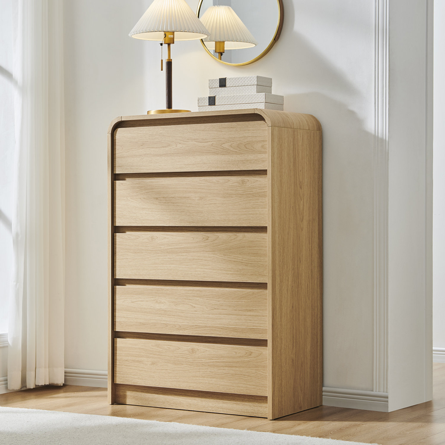 Ebern Designs Modern 5 Drawers Dresser for Bedroom, 45" Tall Dressers ...