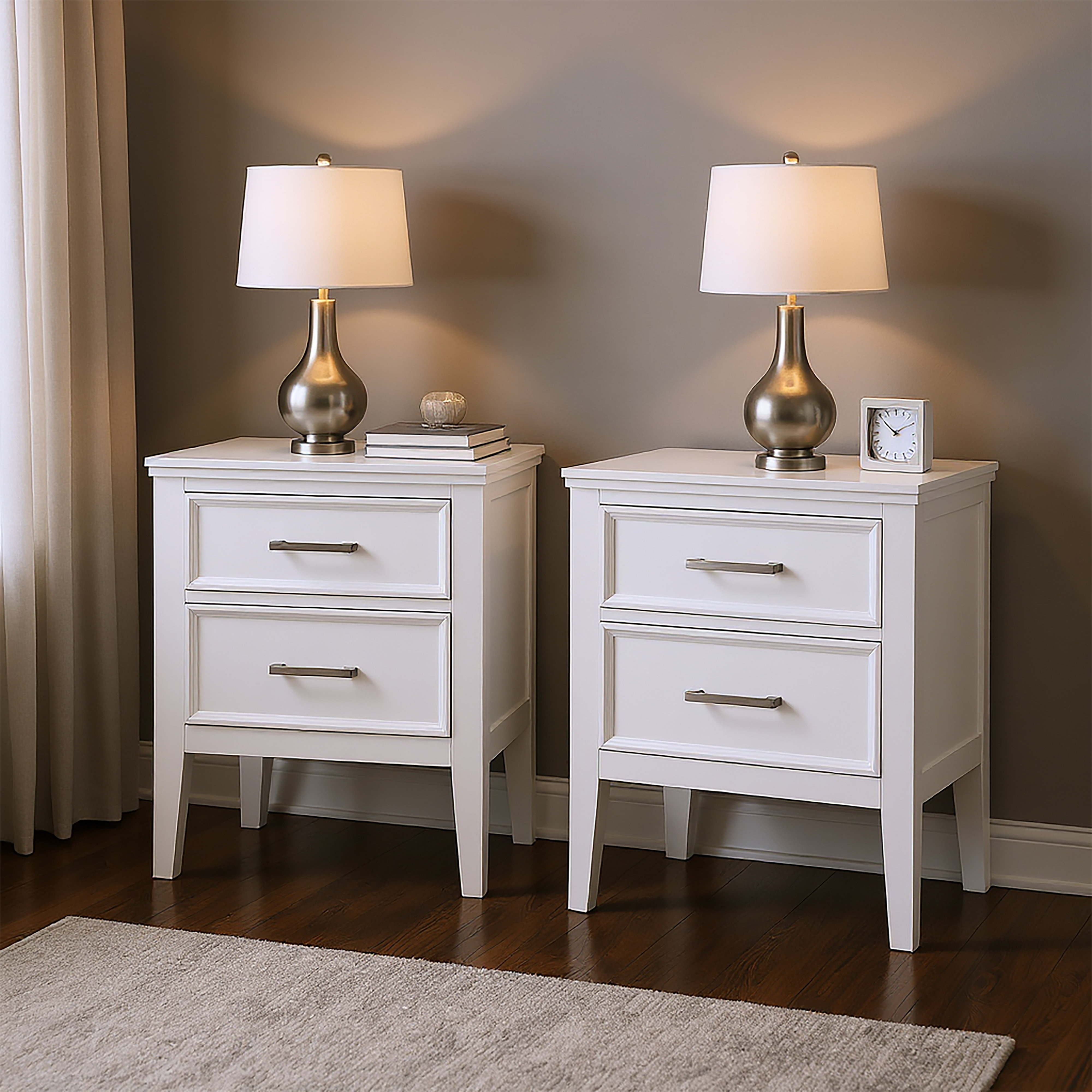 New Classic Andover Wood Nightstand (Set Of 2), White & Reviews | Wayfair