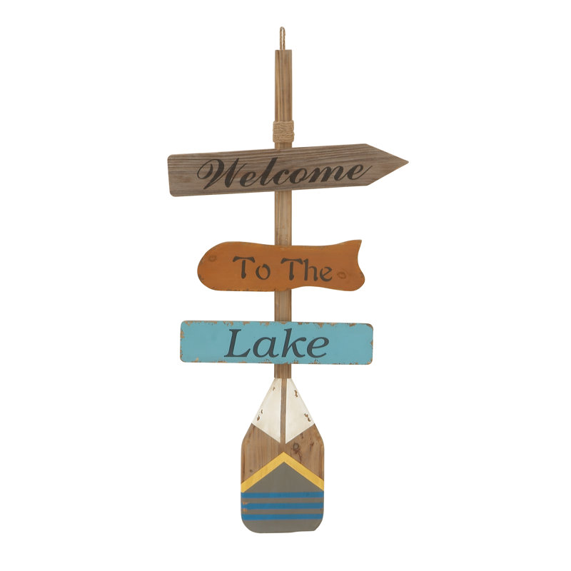 Millwood Pines Wooden Novelty Canoe Oar Sign Paddle Multi Colored Wall ...