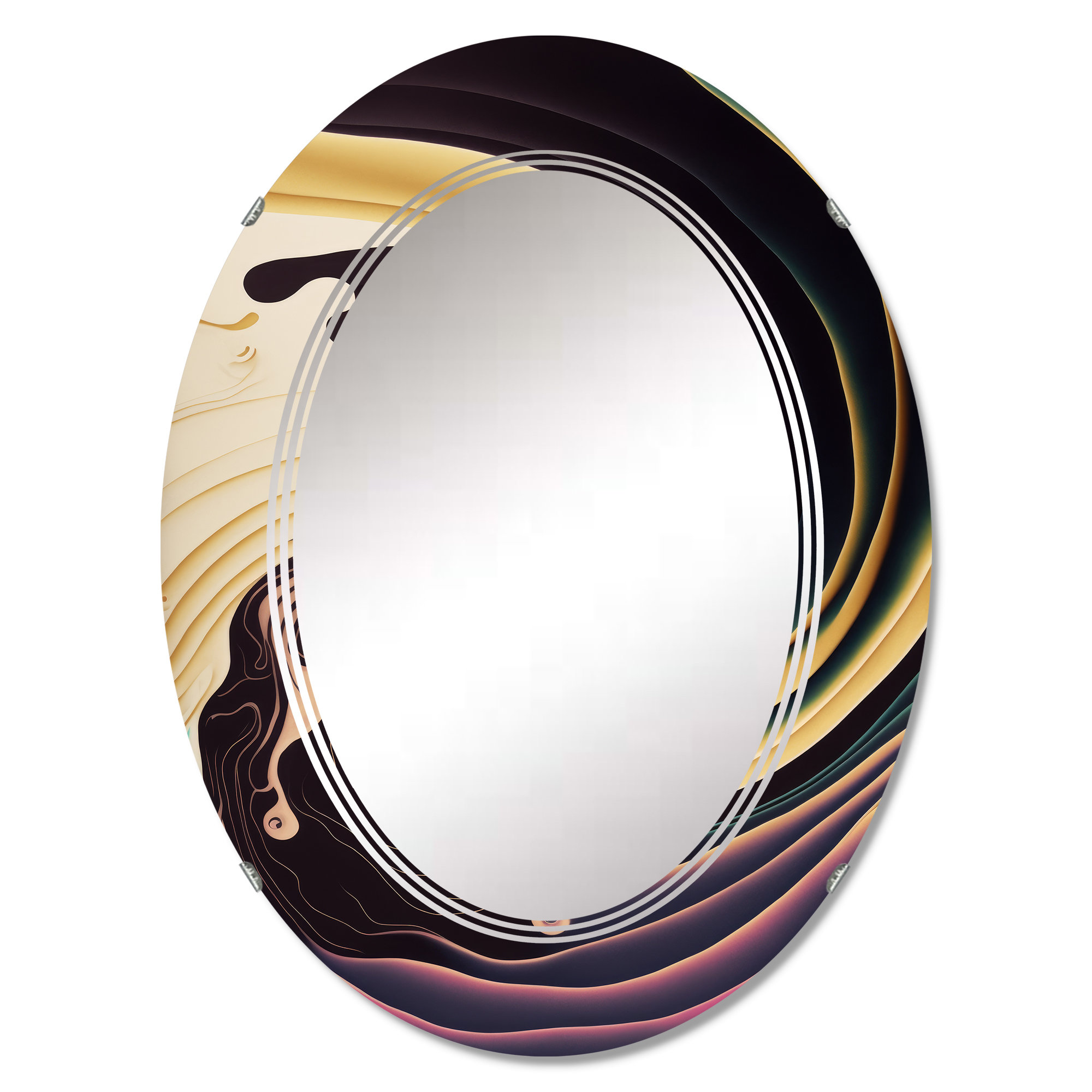 East Urban Home Prielle Purple, Gold And Blue Swirl III - Modern Spiral ...