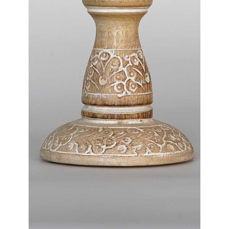 Ophelia & Co. 12'' H Wood Tabletop Pillar | Wayfair