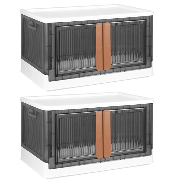 Rebrilliant 72L, Foldable Storage Bins with Lid (Set of 2) | Wayfair