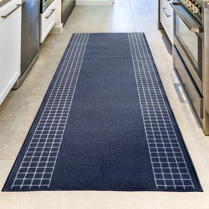 Latitude Run® Everino Geometric Tufted Blue Area Rug | Wayfair