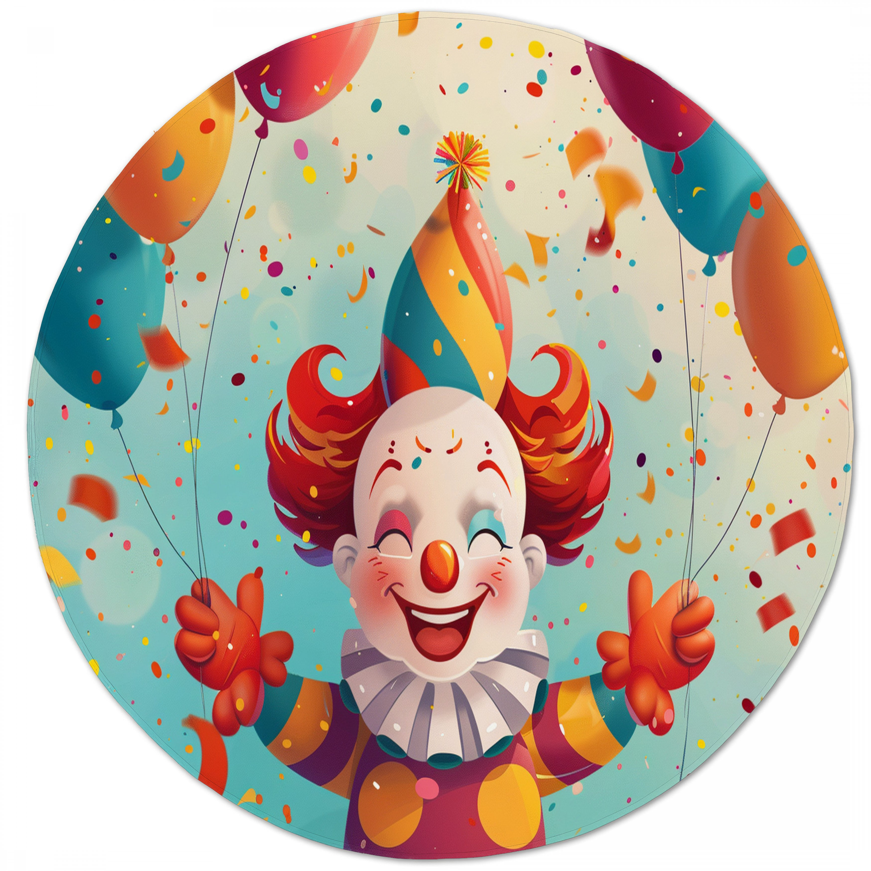 Red Barrel Studio Clown Round Rug Party Circular rug is perfect for a ...