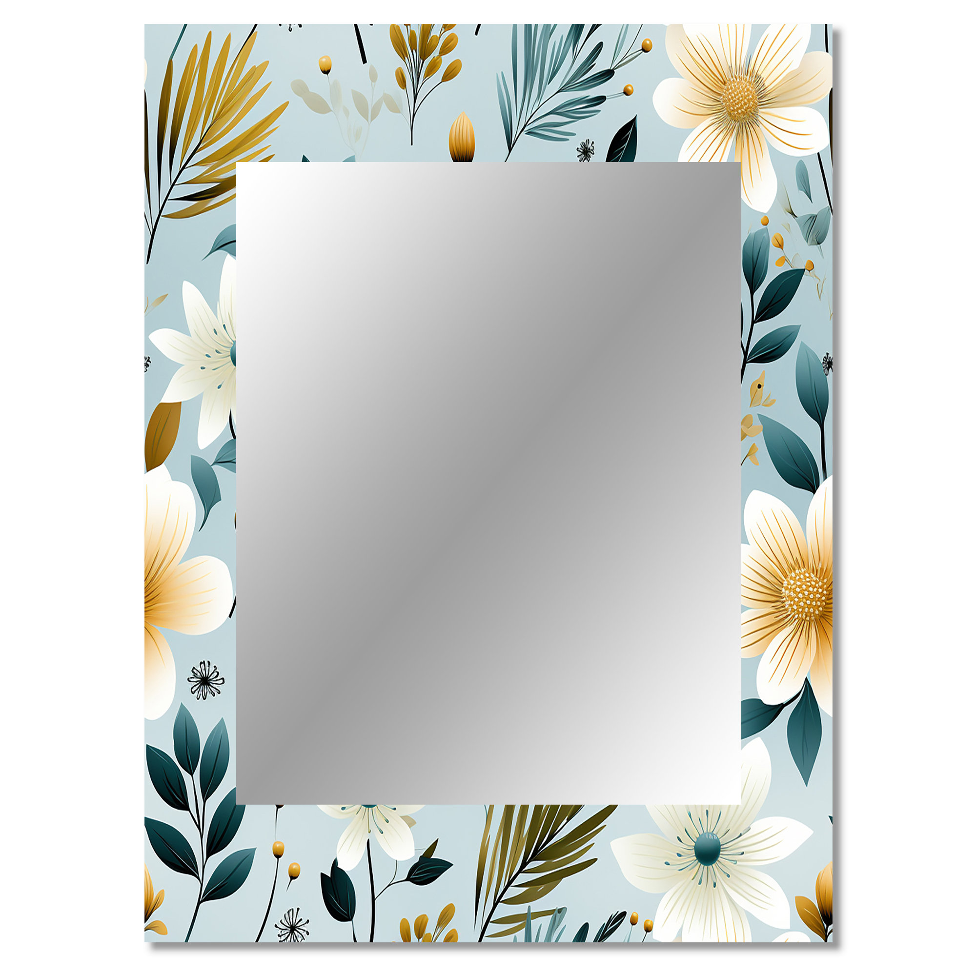 Dakota Fields Scandinavian Garden Flower Whirl - Floral Mirror Wall ...