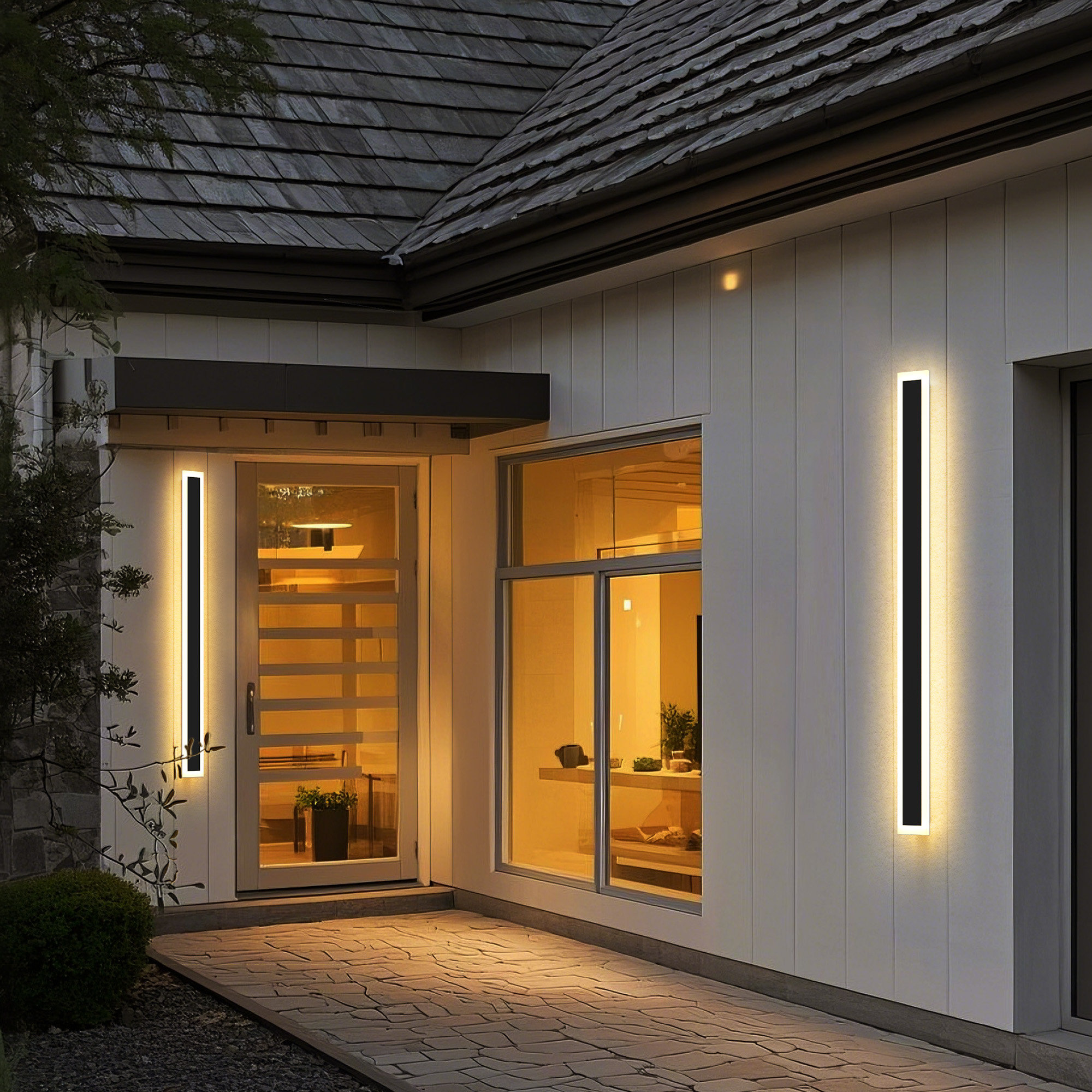 Orren Ellis IP67 Linear LED Outdoor Wall Light Waterproof | Wayfair