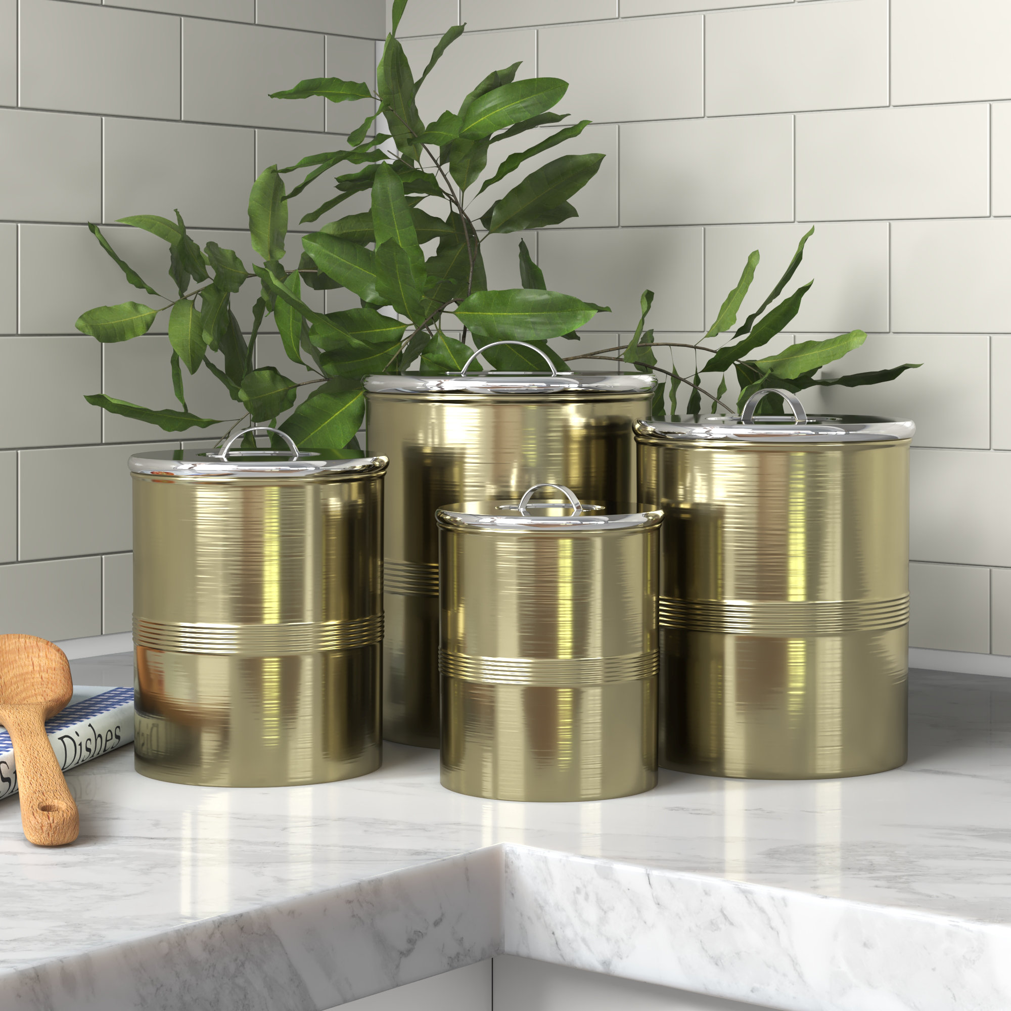 Tatara Group 4 Piece Kitchen Canisters & Storage Jars Set & Reviews ...